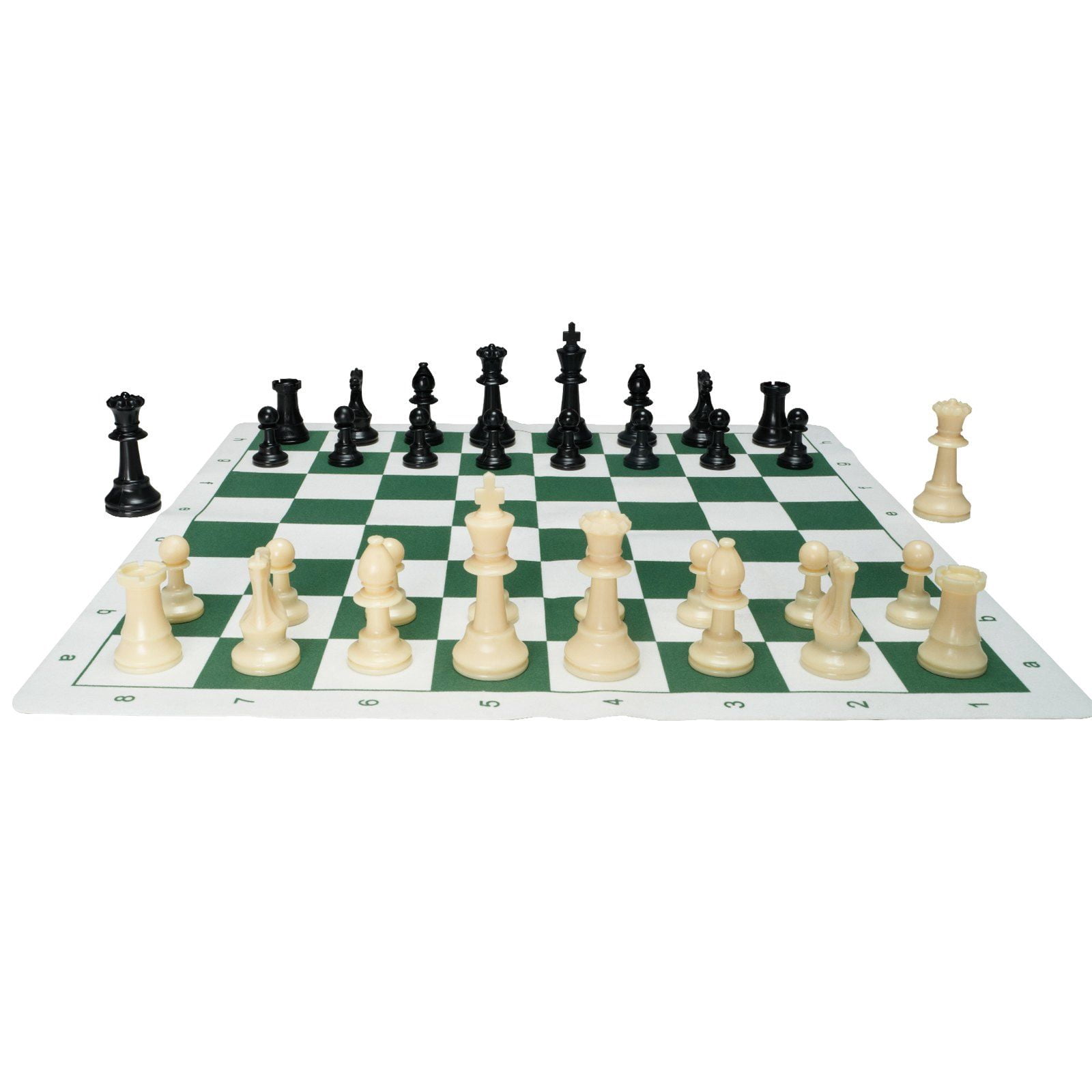 Tournament Chess Set, 20 Inch Roll-Up Beginner Chess Board, Foldable ...