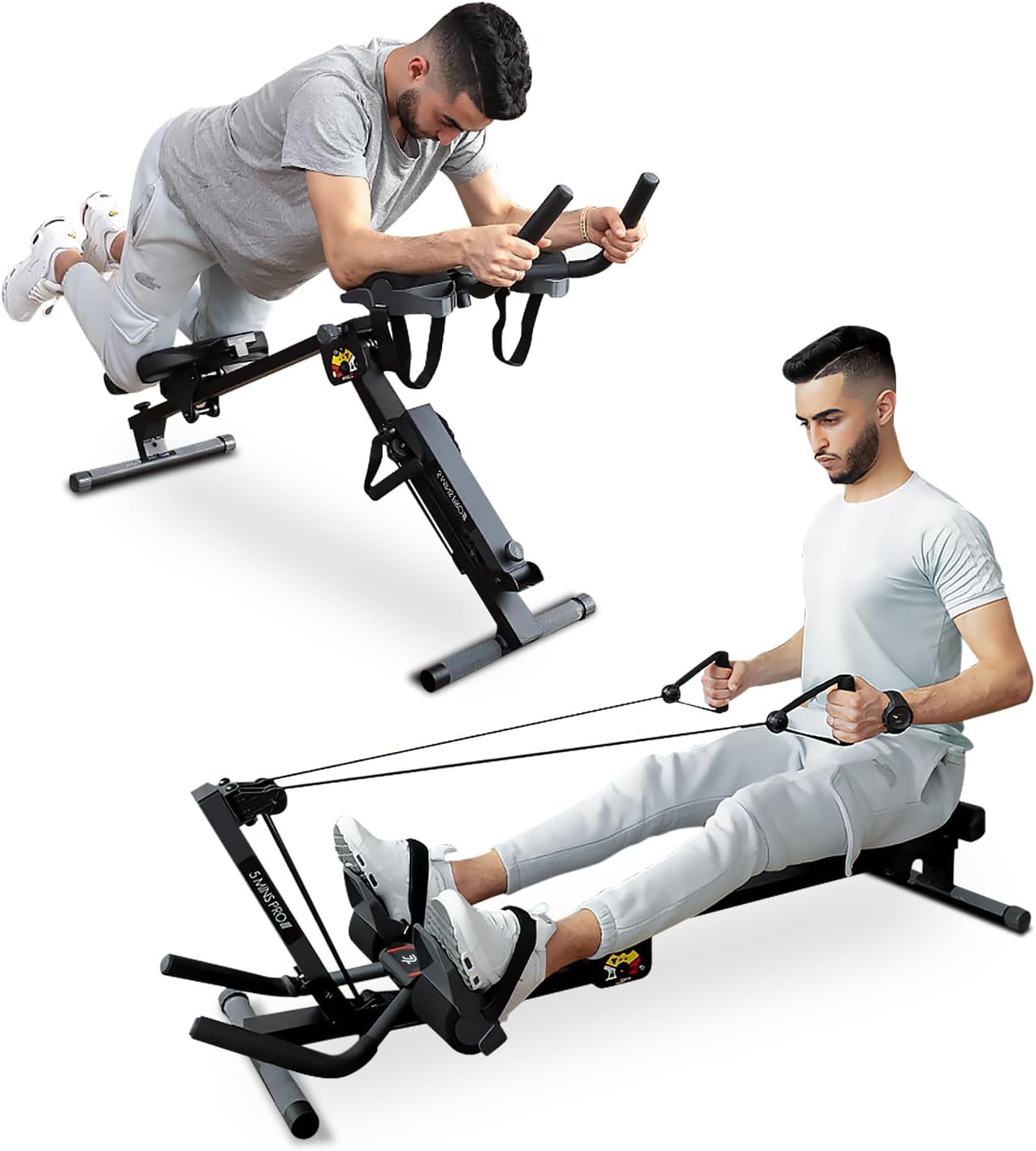 Tousains 3 in 1 Foldable Rowing Machine, AB Machine with 3 Level Angle ...