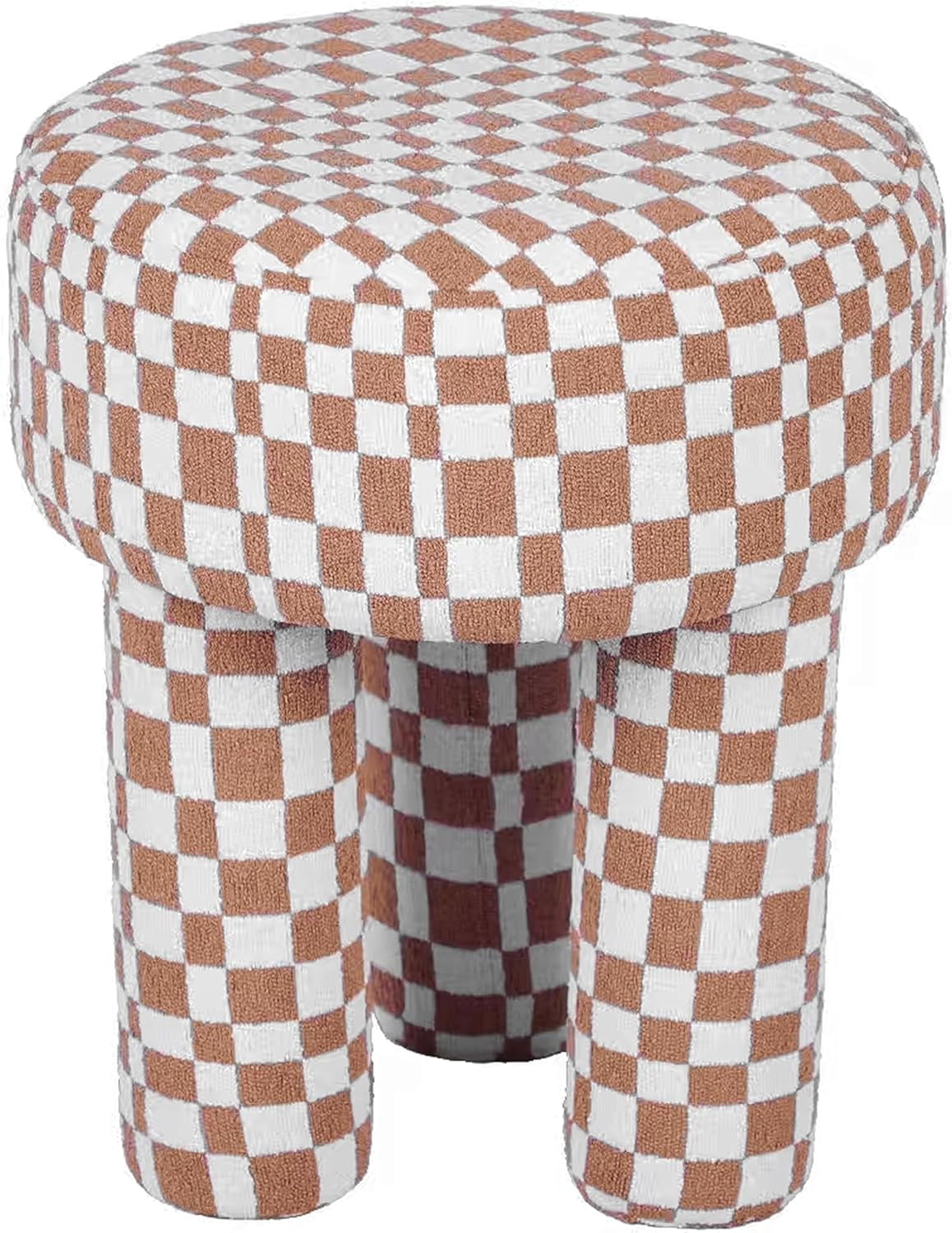 Tov Furniture Claire Brown Checkered Boucle Stool - Walmart.com