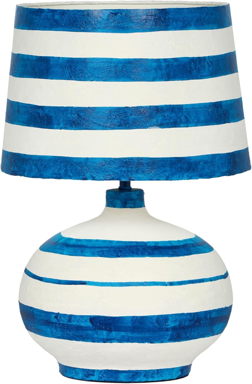 Tov Furniture Positano Blue Striped Papier Mache Table Lamp - Walmart.com