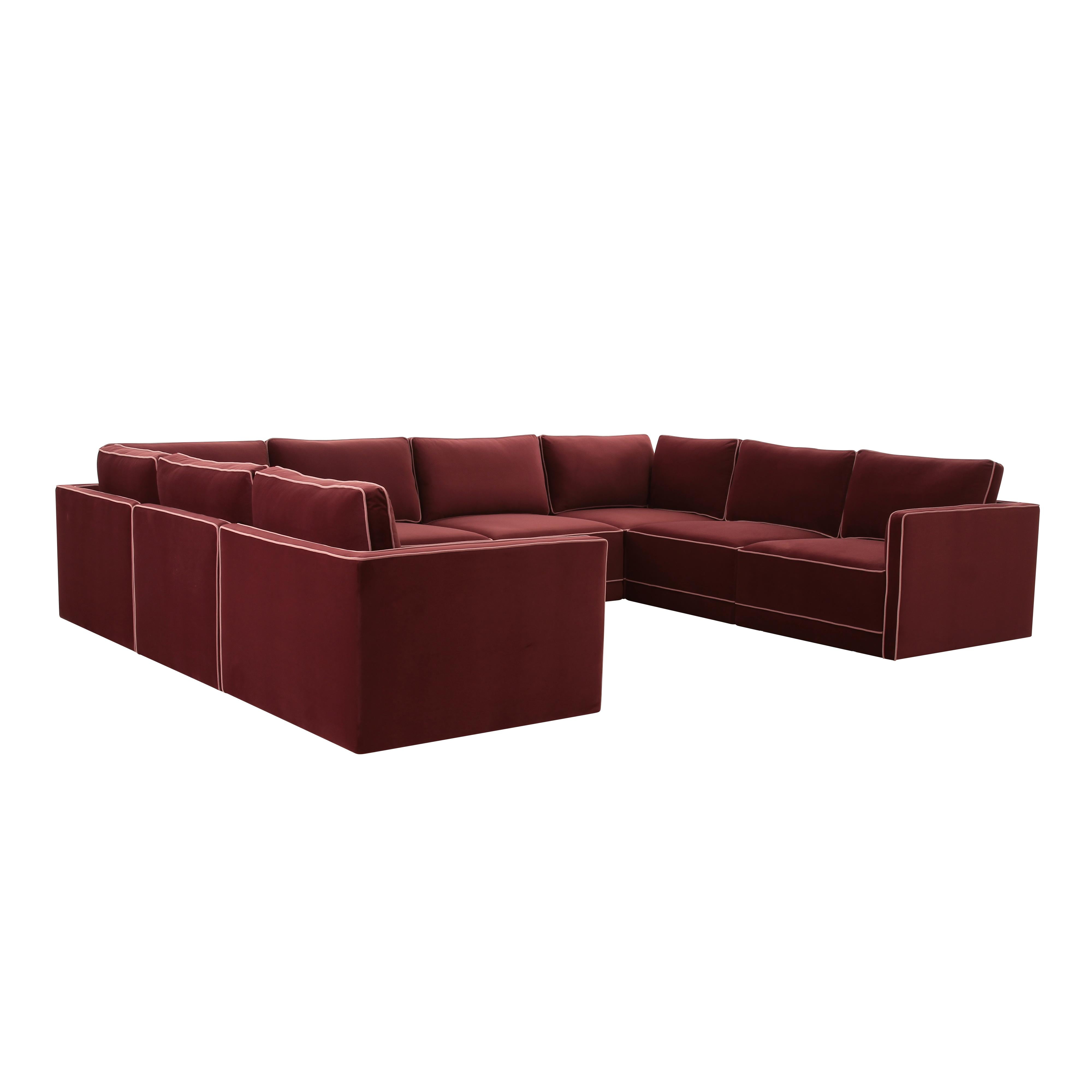 Tov Furniture Willow Berry Red Modular Large U Sectional - Walmart.com