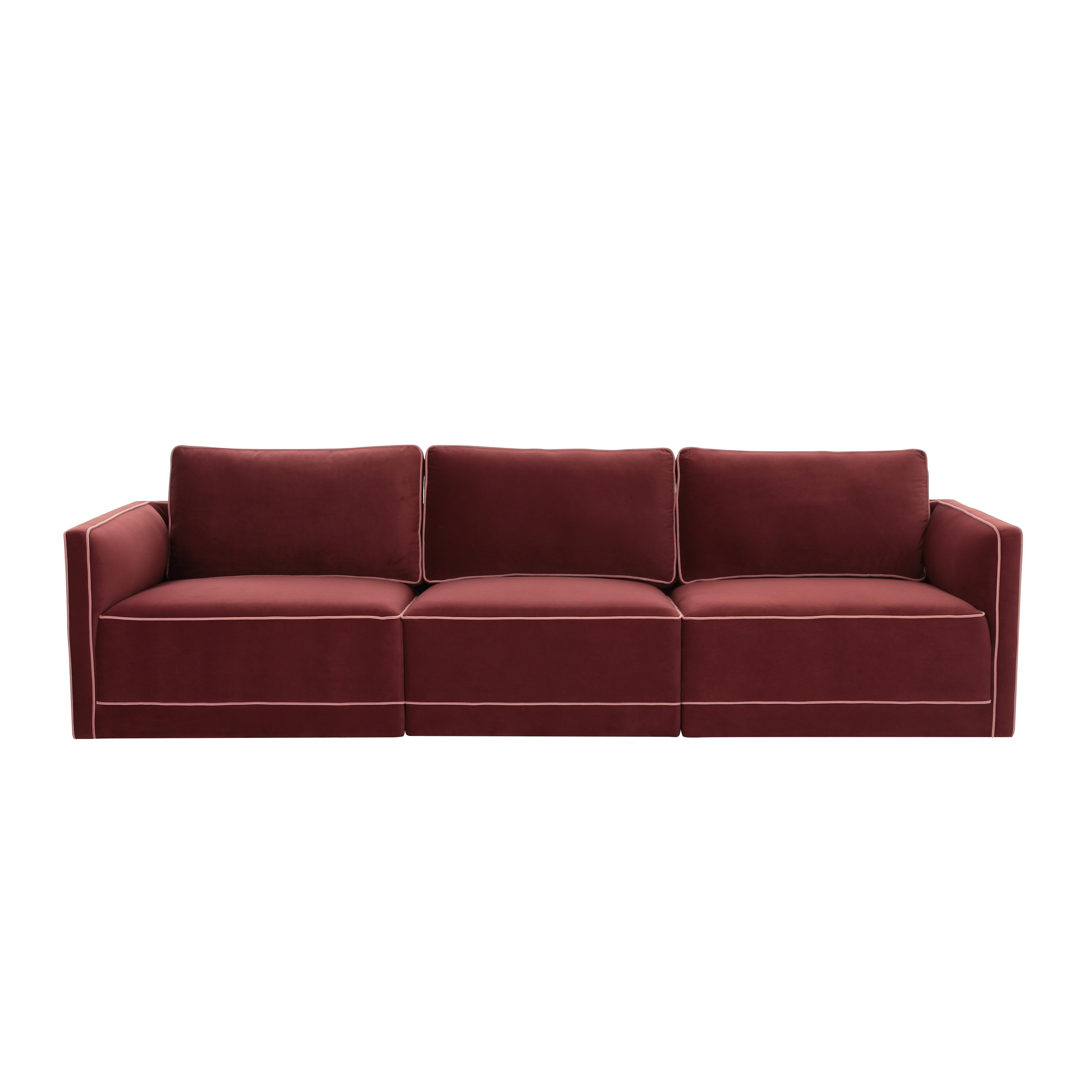 Tov Furniture Willow Berry Red Modular Sofa - Walmart.com