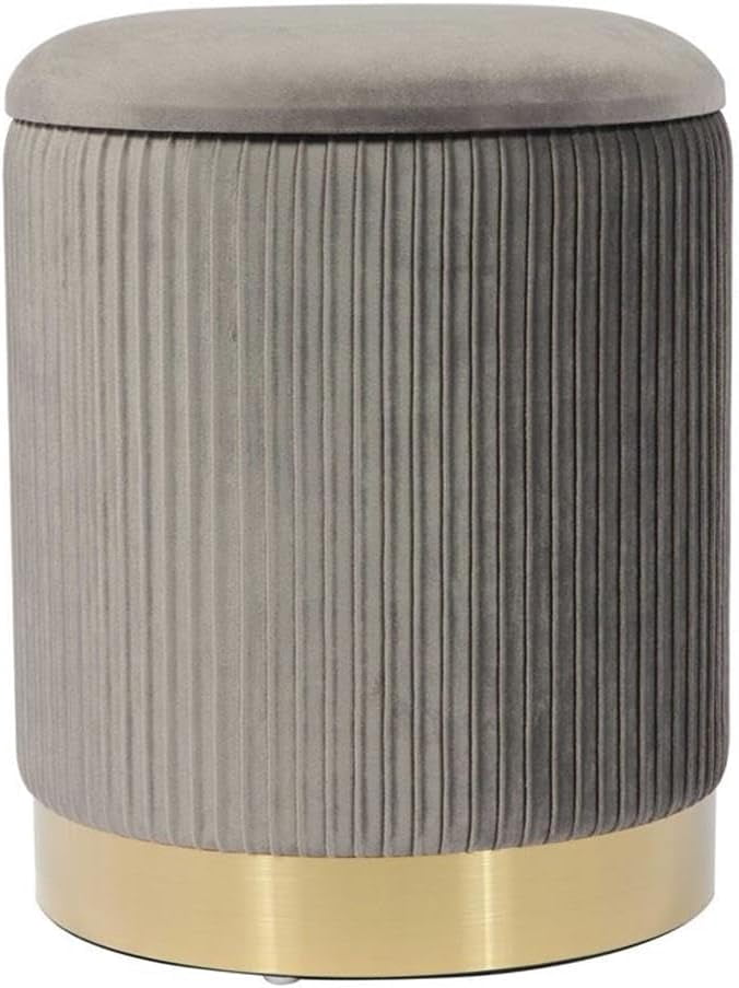 Tov Furniture Zoe Velvet Storage Ottoman (Grey) - Walmart.com