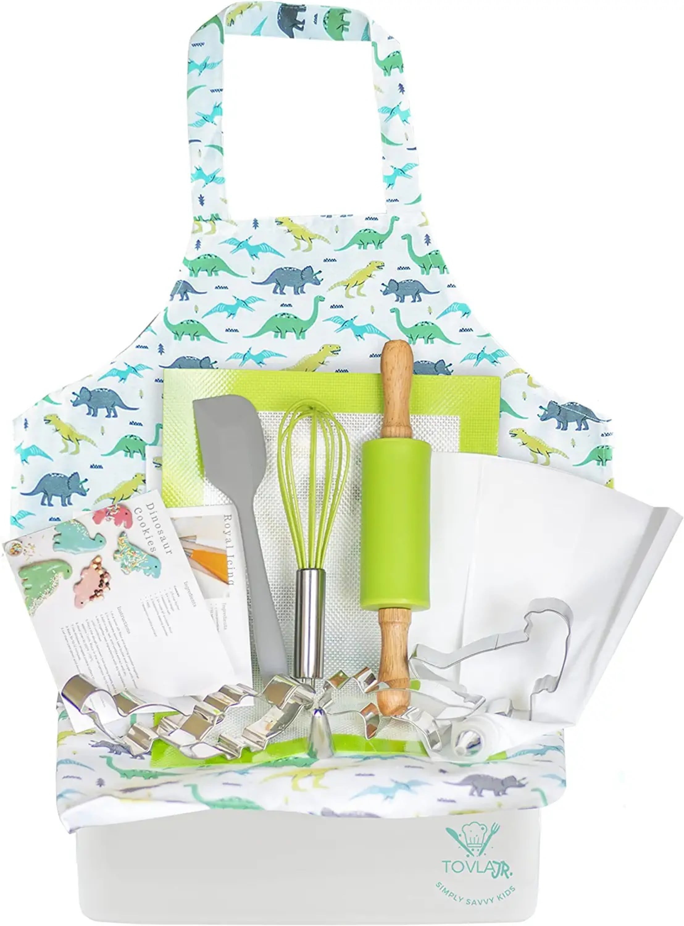 Tovla Jr. Dinosaur Kids Baking Set - Junior Chef Cookie Utensils ...