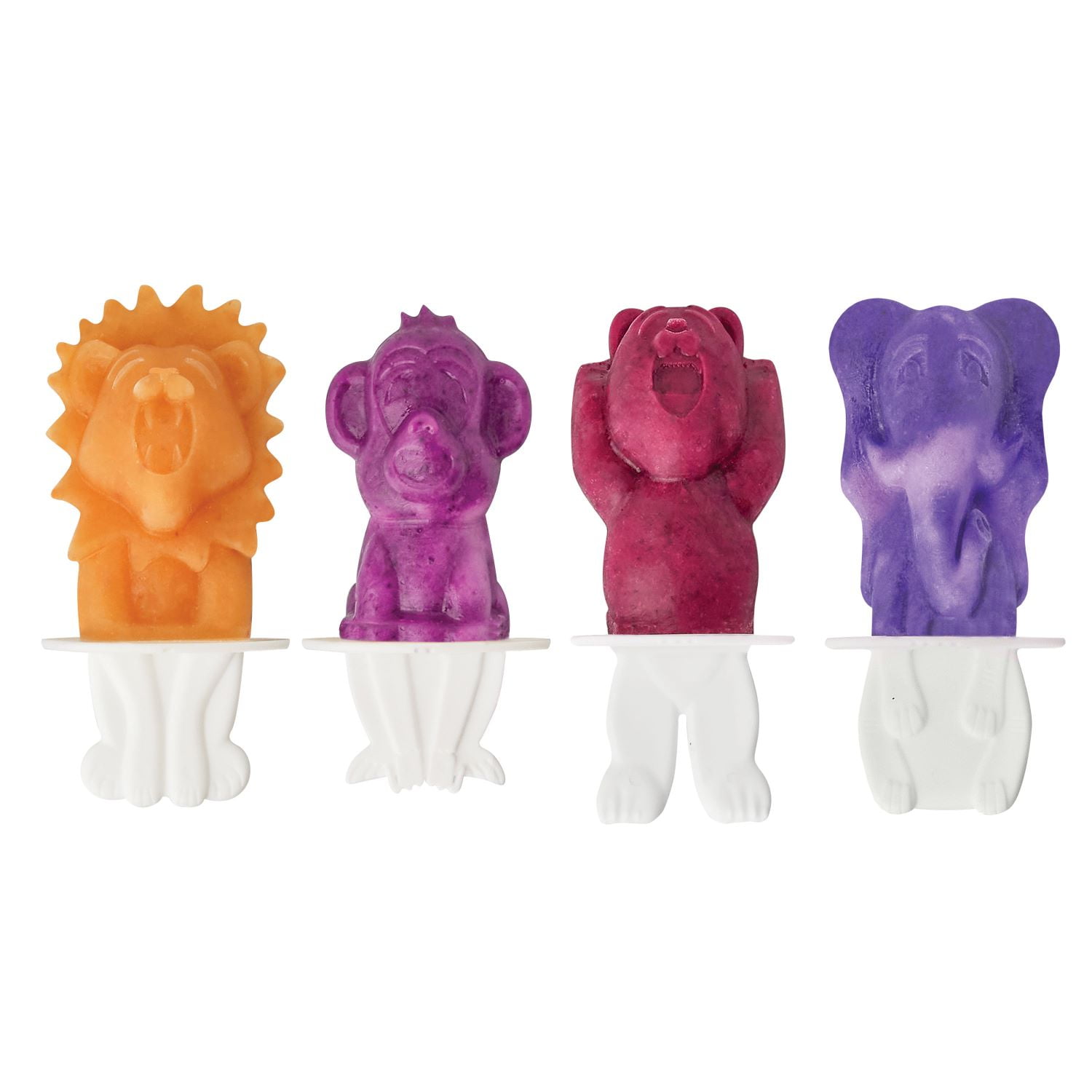 Tovolo 3D Pop Molds, Zoo Crew, Silicone Animals Popsicle Mold, Set of 4 ...
