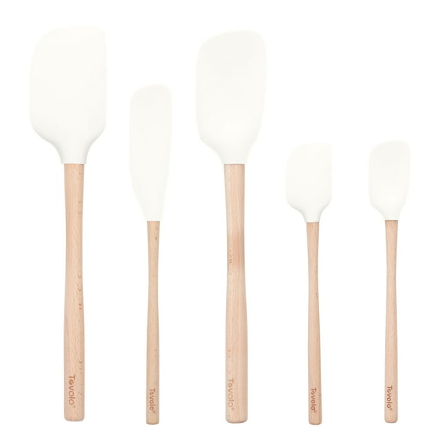 Tovolo Flex-Core Spatula Wood Handled Set (Set of 5) - White - Walmart.com