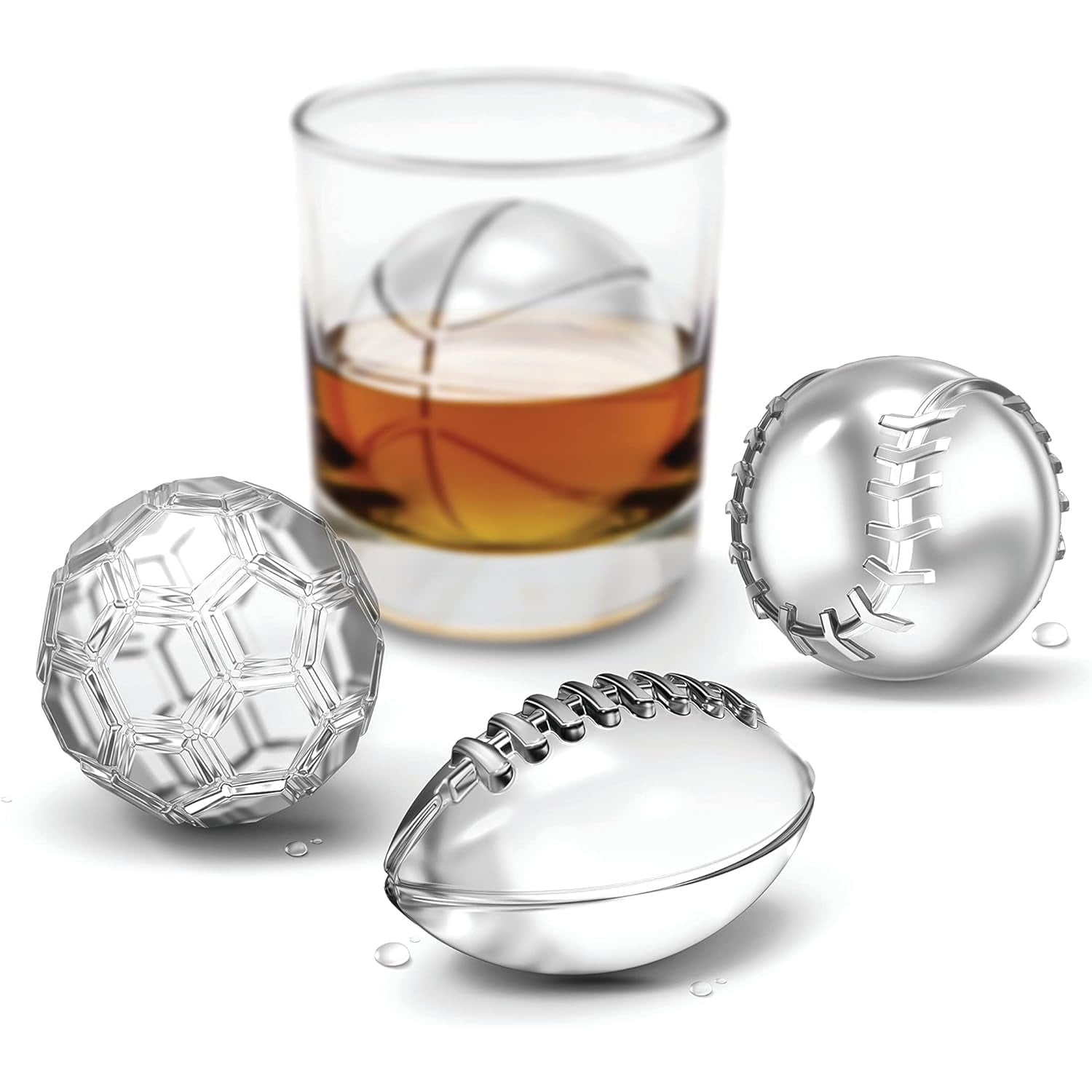 Tovolo Ice Mold Set, Football, Baseball, Basketball and Soccer Ball ...