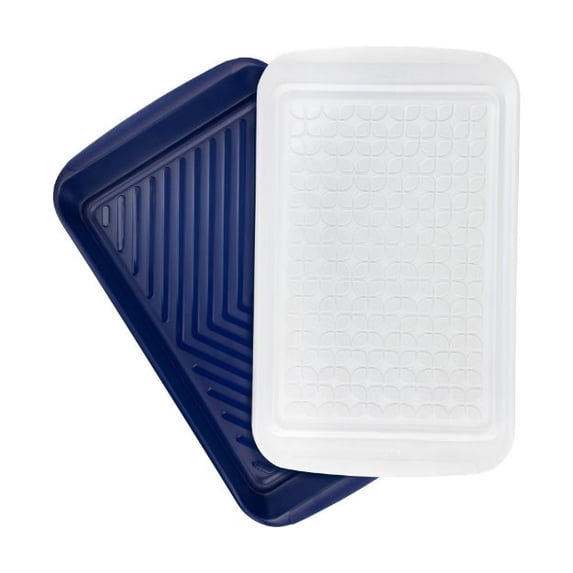 Tovolo Marinade Container with Lid, Large, 10.5"x17", Blue/White ...