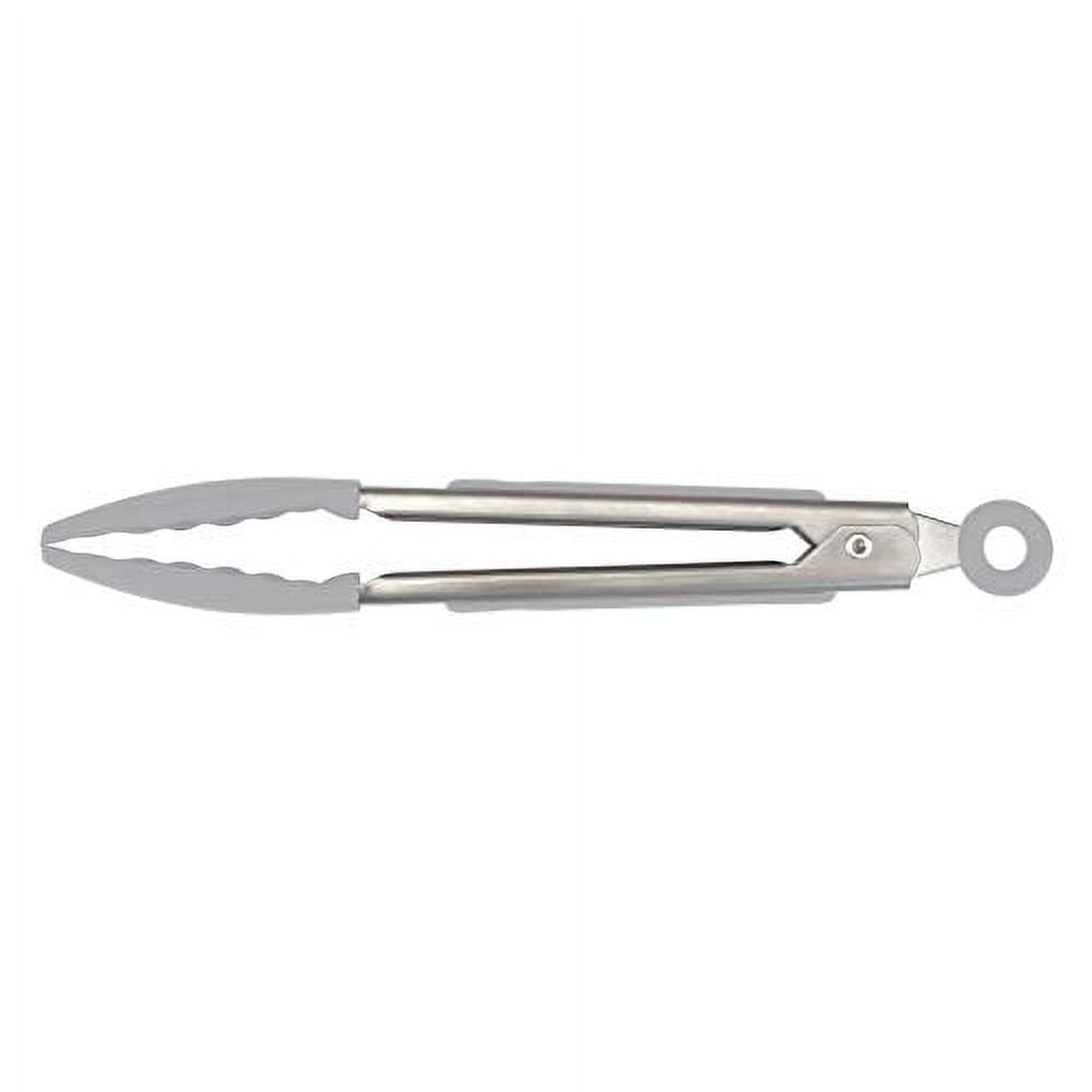 Tovolo Stainless Steel Mini Turner Tongs With Wide Tips & Silicone ...