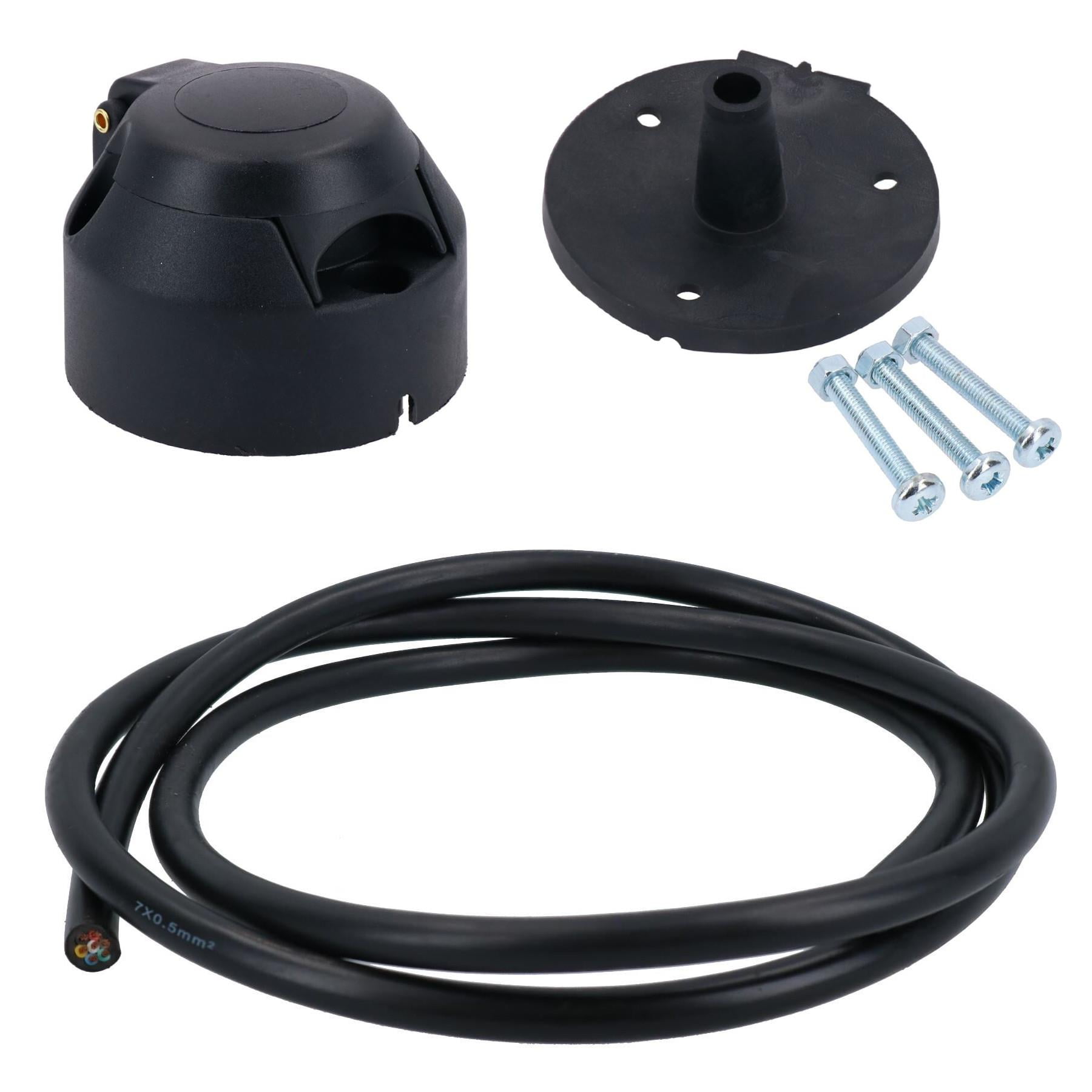 Tow Bar Electrics 7 pin N type Socket Trailer Lights & Gasket Seal 2m 7 ...