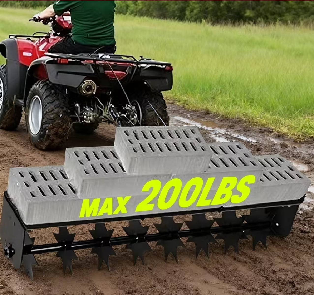 Tow Behind Aerator for Lawn Tractor, 32-Inch Spike Aerator Tow Behind ...