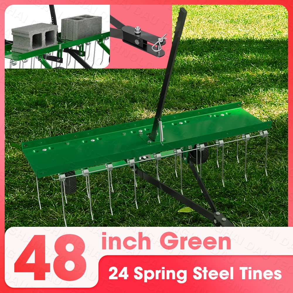 Tow Behind Dethatcher 48"Lawn Dethatcher Rake Grass Sweeper ATV Mower w ...
