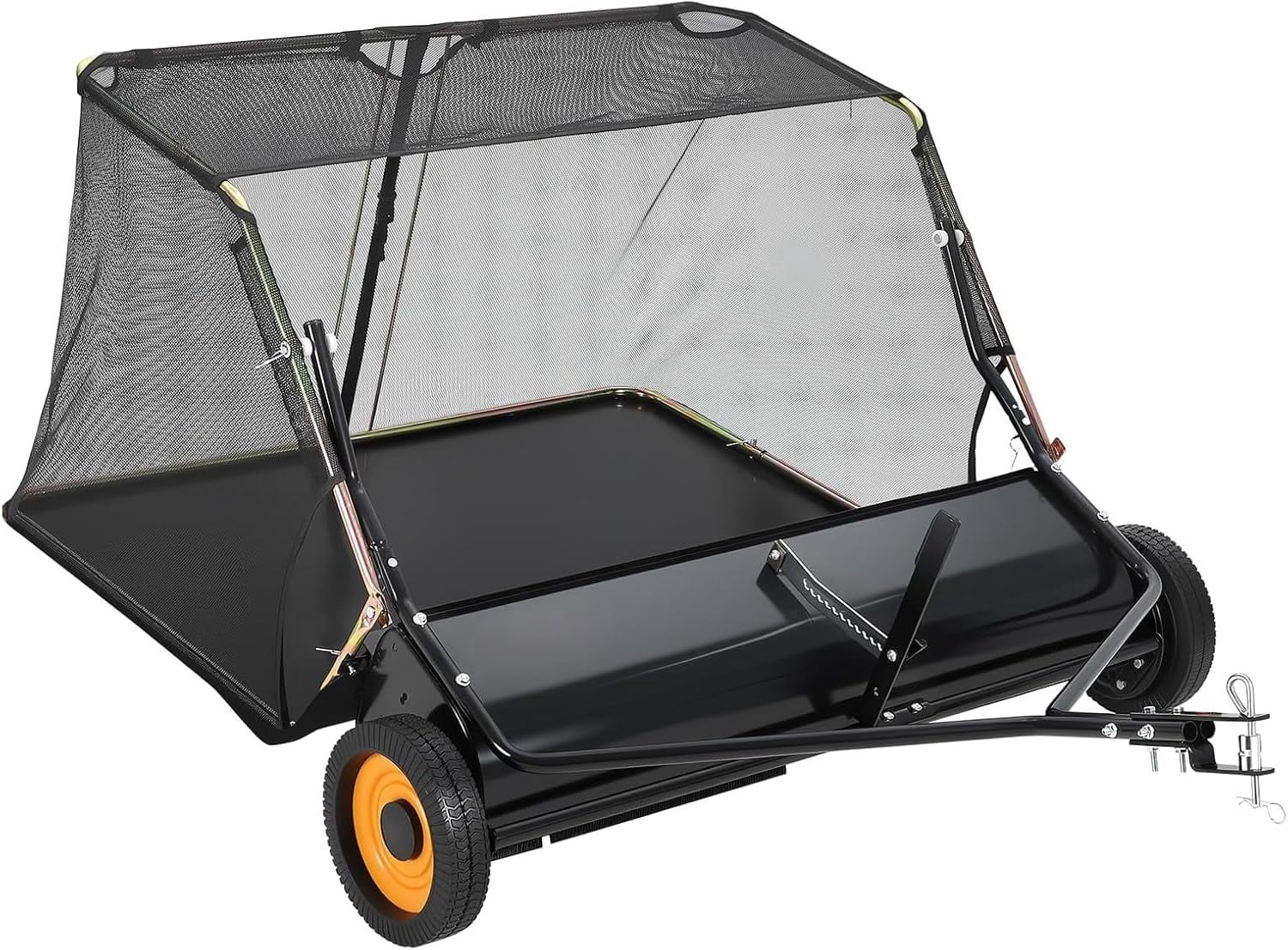 Tow Behind Lawn Sweeper, 44 Inch Pull Behind Lawn Sweeper, 25 cu. ft ...