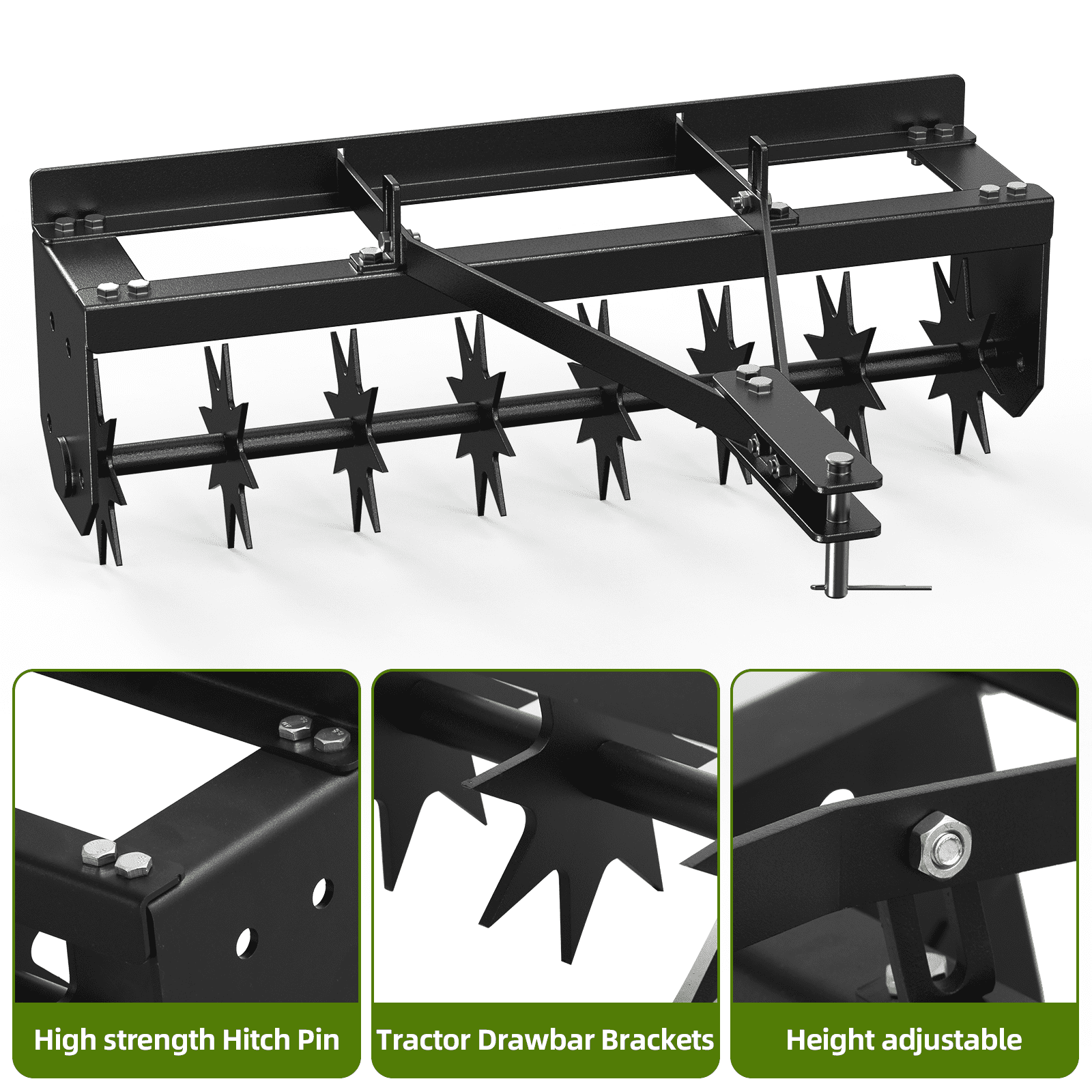 Tow Behind Spike Aerator, 32 Inch Tow Behind Aerators with Durable ...