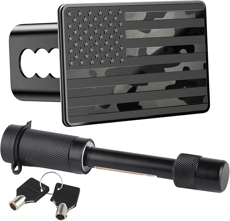 Tow Hitch Cover, Heavy American Flag Metal Trailer Hitch Cover for 2 Inch Receivers, Ideal for ...