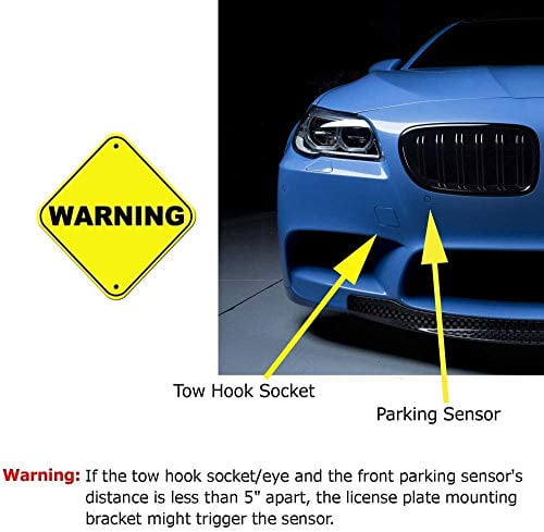 Tow Hook License Plate Mounting Bracket Holder Compatible with Mercedes ...