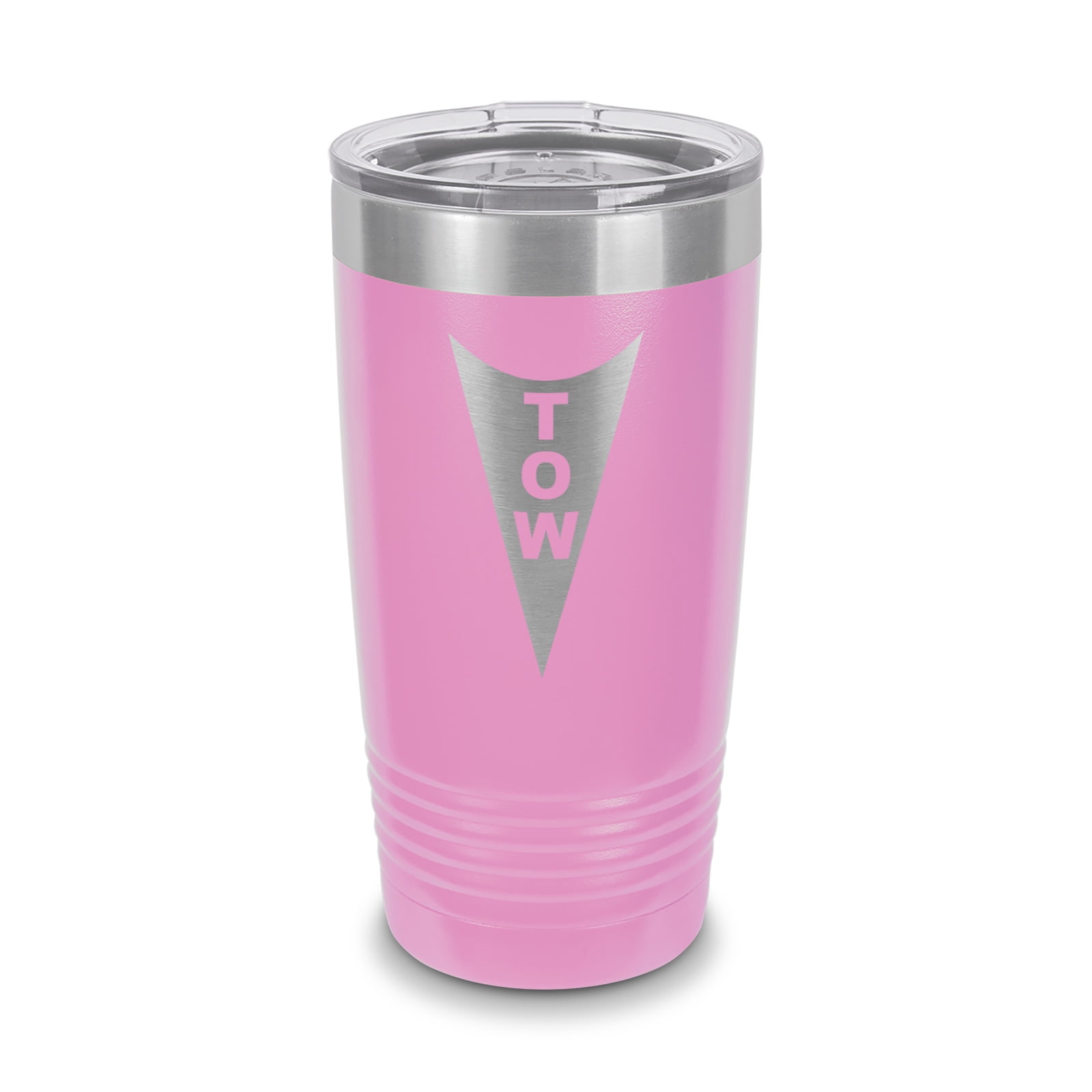 Tow Hook Tumbler 20 oz - Laser Engraved w/ Clear Lid - Stainless Steel ...