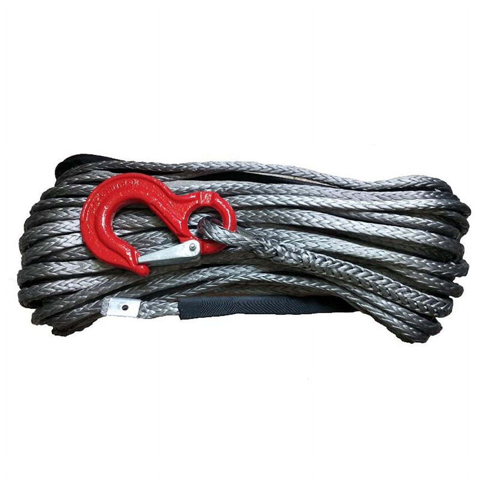 Tow Rope, 12mm X 50m UHMWPE Fiber Synthetic Winch Rope With Hook For ...