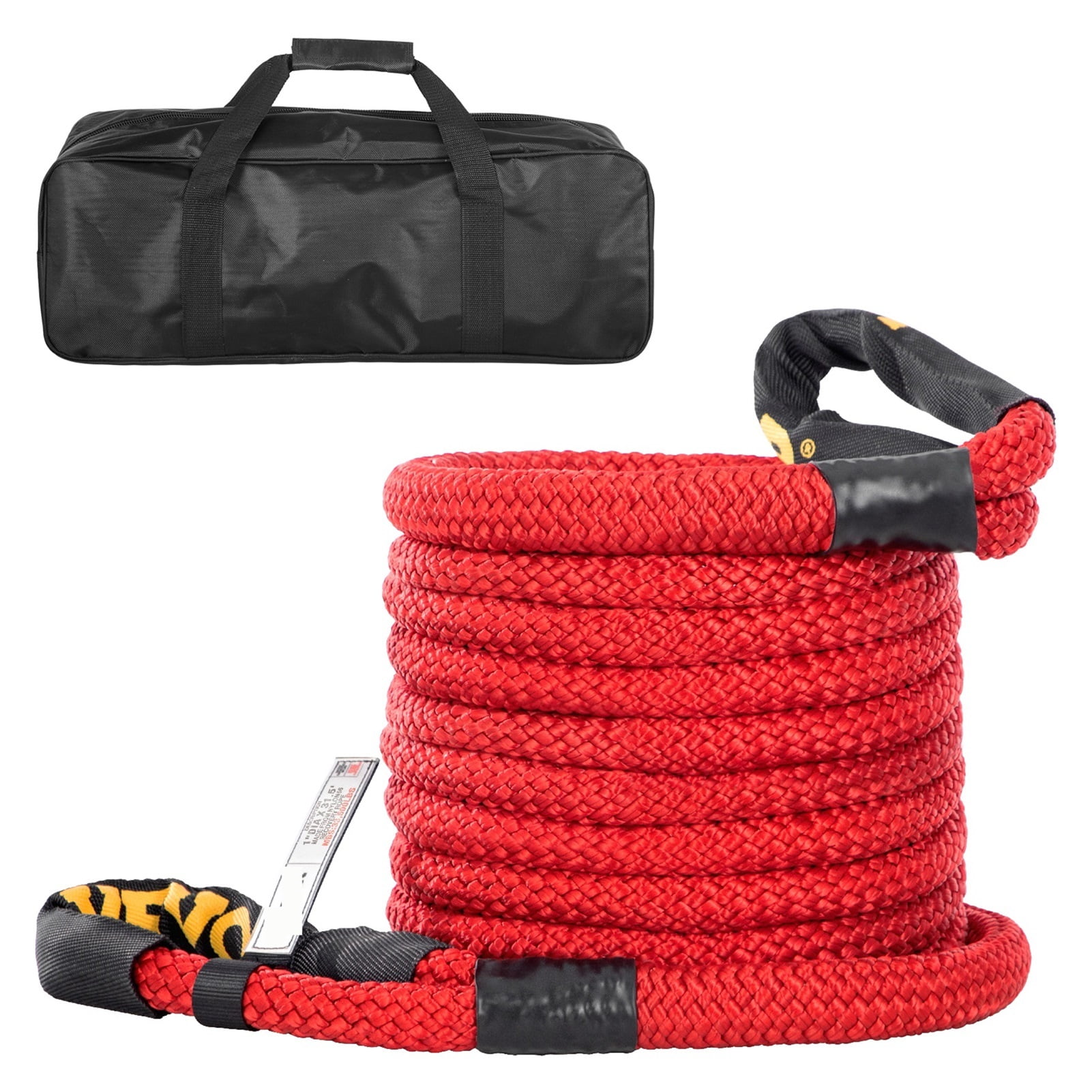 Tow Rope Heavy Duty Nylon Double Braided Kinetic Energy Rope W/ Loops ...