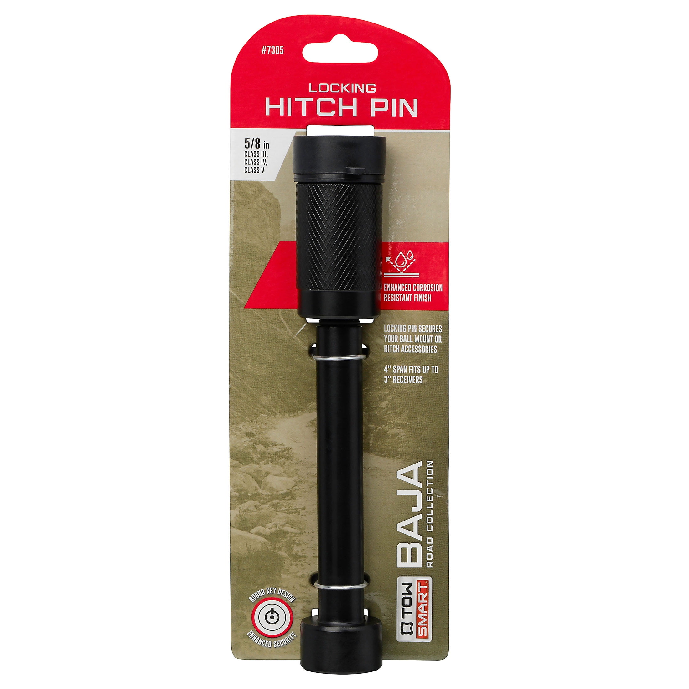 Tow Smart Barrel Receiver Lock, 1/2in and 5/8in Pin, 4in Span, Black ...