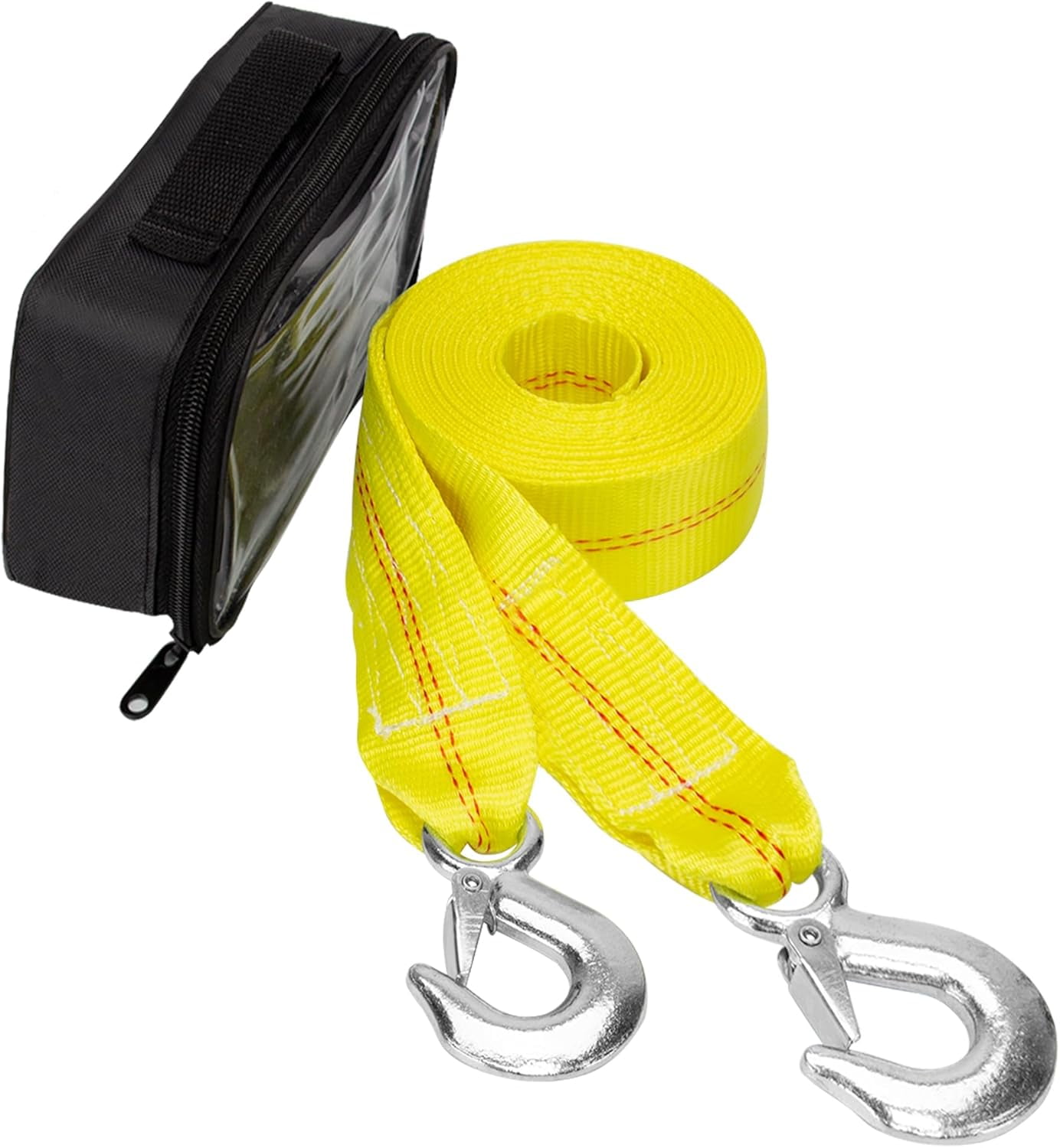 Tow Strap with Hooks 2 Inch x 20 Foot, 20,000 lbs Capacity Tow Rope ...