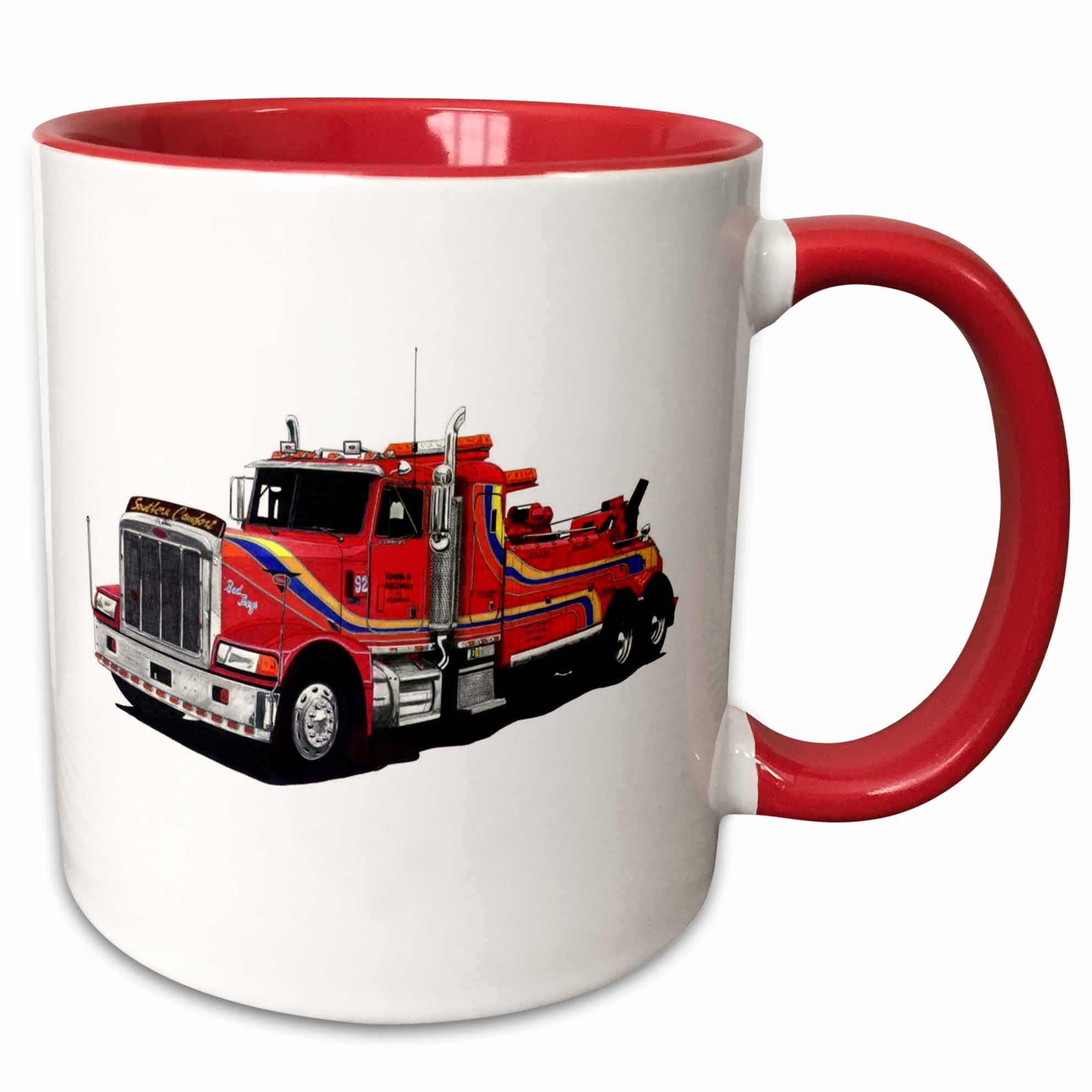 3drose, Tow Truck, 11oz Two-tone Red Mug - Walmart.com