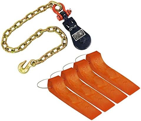 Tow Truck Kit - (1) 2 Ton 3" Snatch Block /Chain & (4) Tire Skates for ...