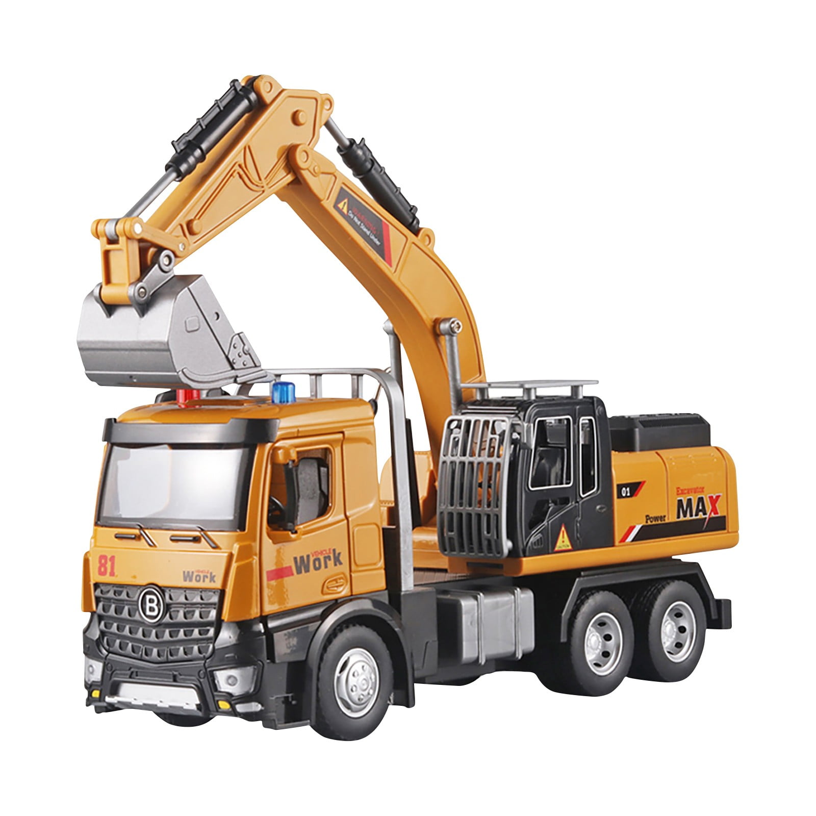 Tow Truck Toy Metal Cab, Flatbed Tow Truck Toys with Backhoe Loader ...