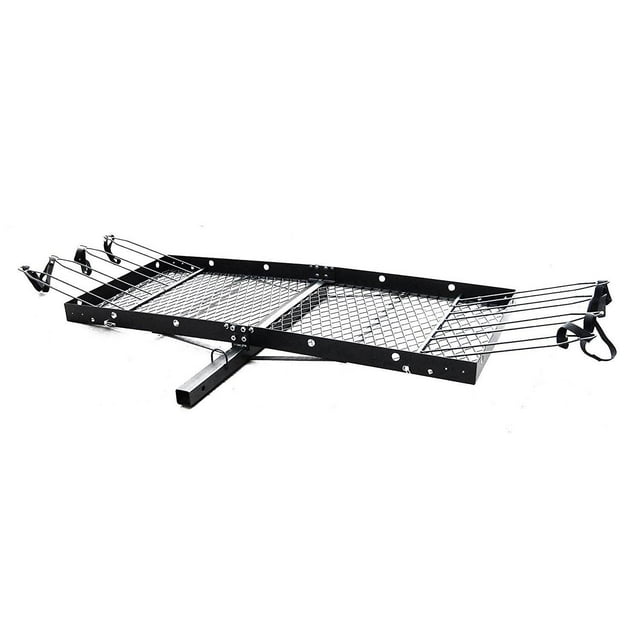 Tow Tuff 62 Inch Steel Cargo Carrier and Bike Rack, Hitch Car Vehicle ...