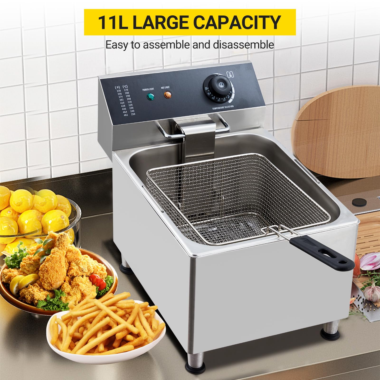 Towallmark 11L Electric Deep Fryer, 11.6QT Commercial Fryer with Basket ...