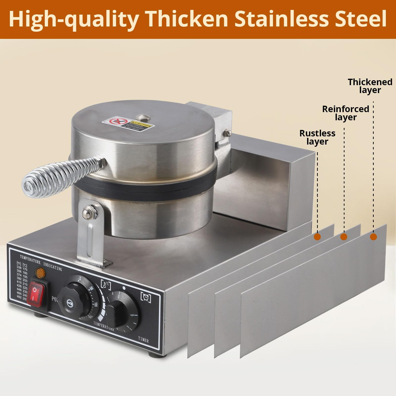 Towallmark 1300W Waffle Maker – Commercial Egg Roll and Cone Machine ...