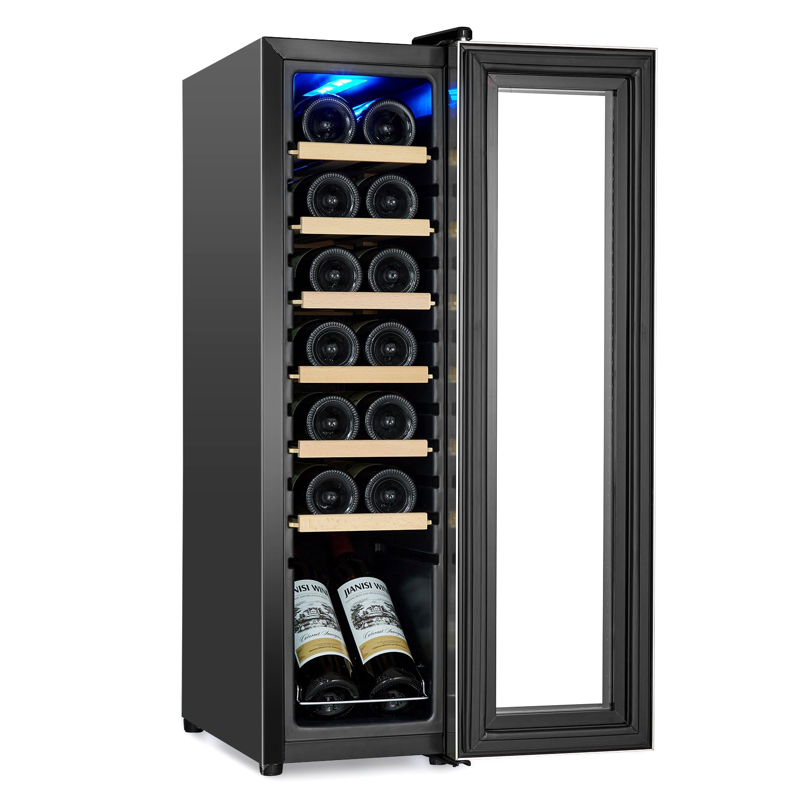 Towallmark 18-Bottle Compressor Wine Cooler – Freestanding Beverage ...