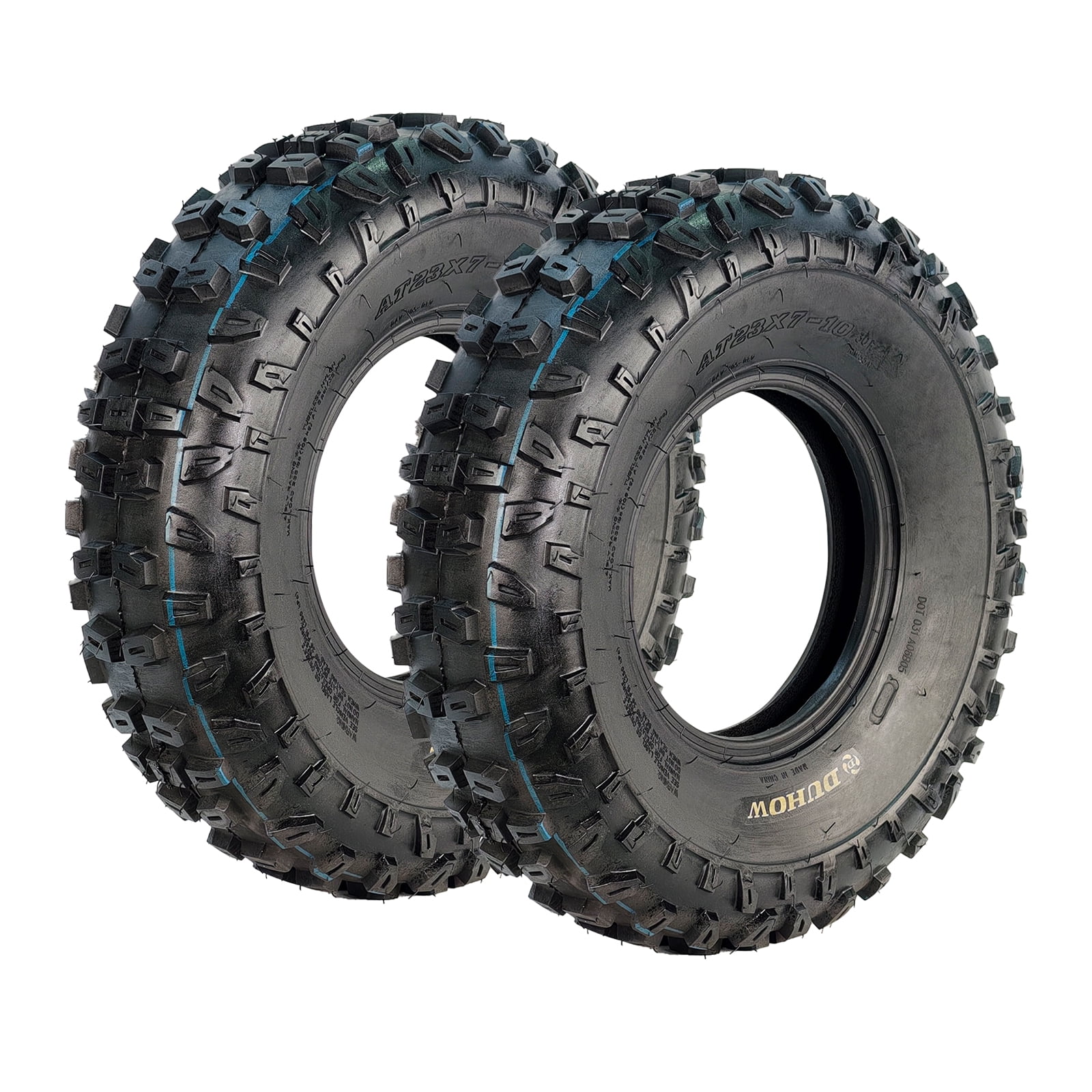 Towallmark 2-Pack 23X7-10 ATV UTV Knobby Tires, Heavy-Duty 4 PR Tubeless with Deep Tread, Fit 10 ...