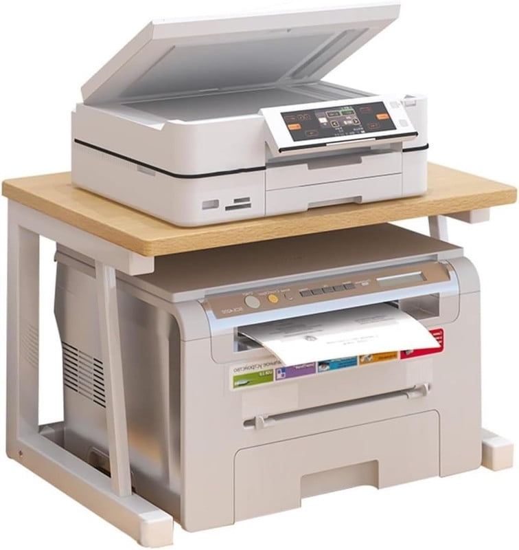 Towallmark 2 Tier Desktop Printer Stand, Metal Frame With Wood Top ...