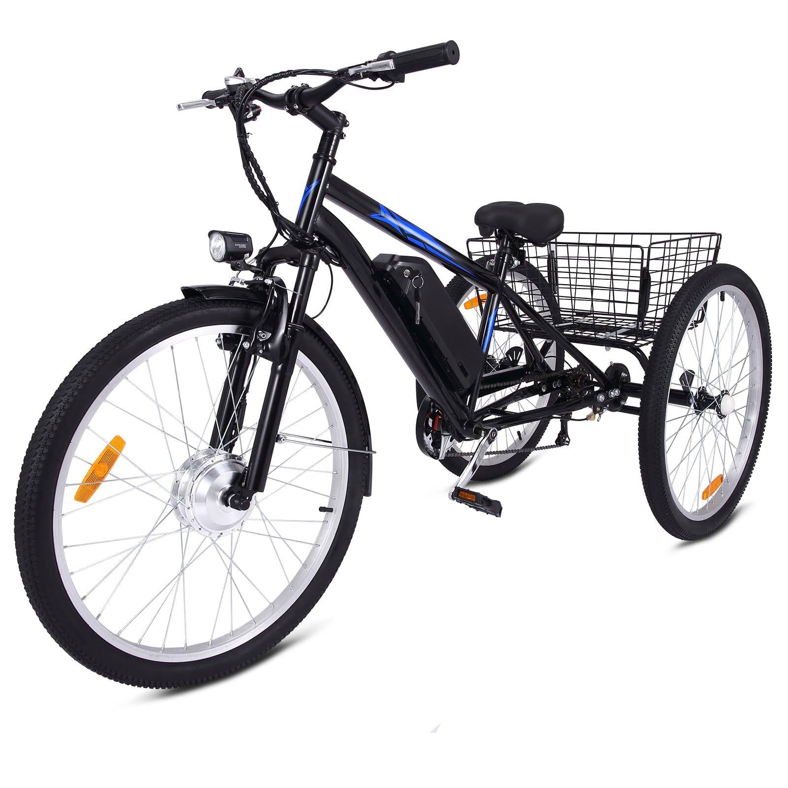 Towallmark 350W 36V Adult Electric Tricycle, 26-Inch Foldable Portable ...