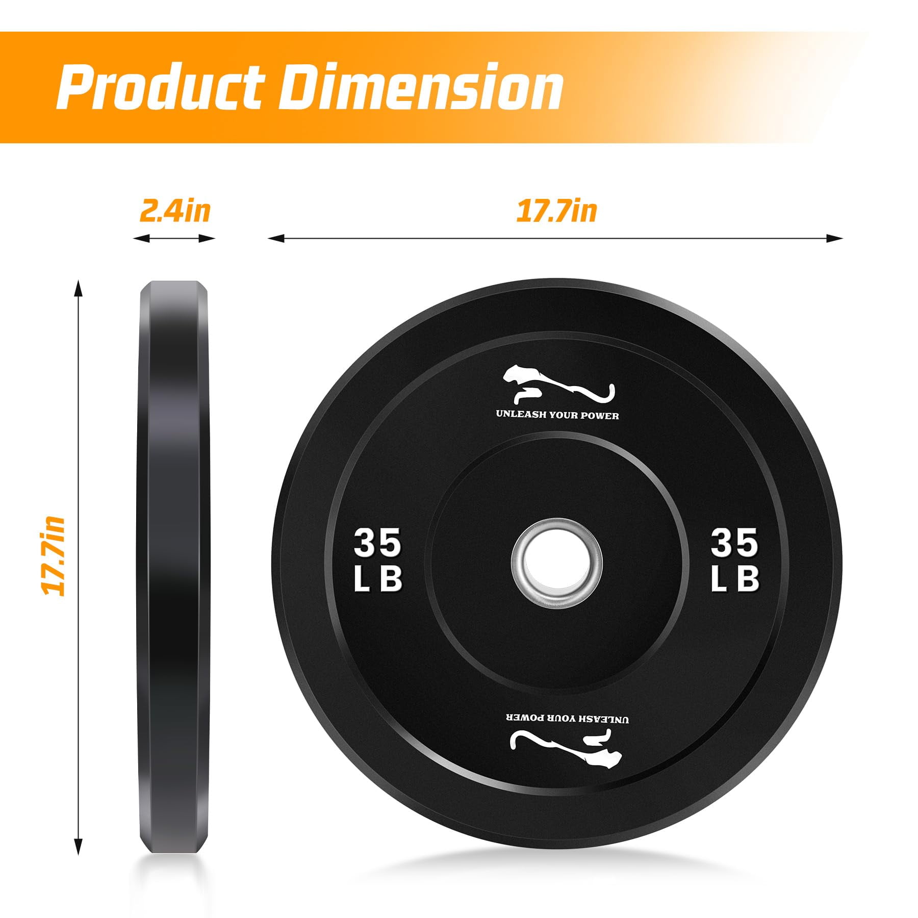 Towallmark 35LB Olympic Weight Plates Set of 2 – 2-Inch Universal Fit ...