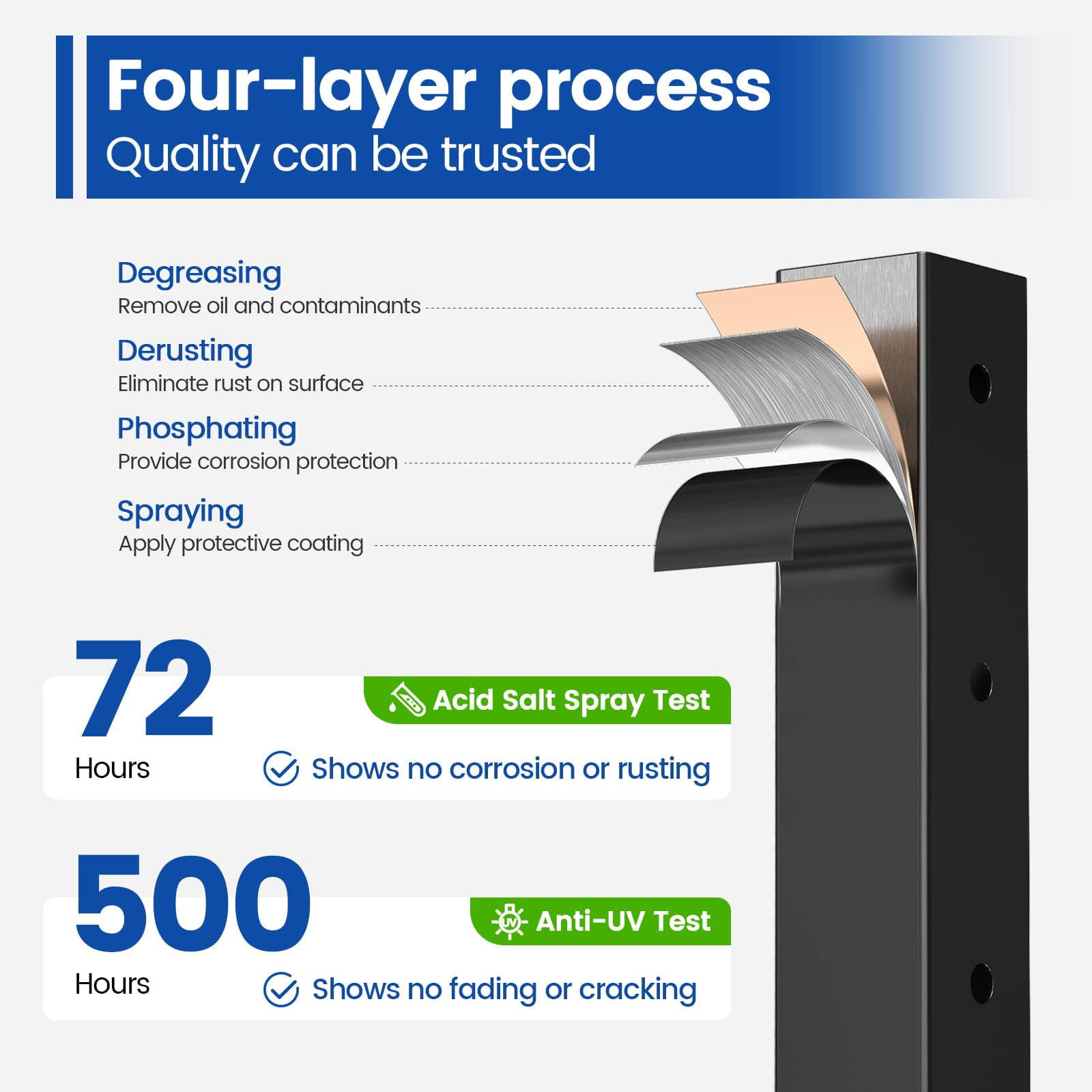 Towallmark 5-10 ft Stair Cable Railing Post Kit – Includes Two Black ...