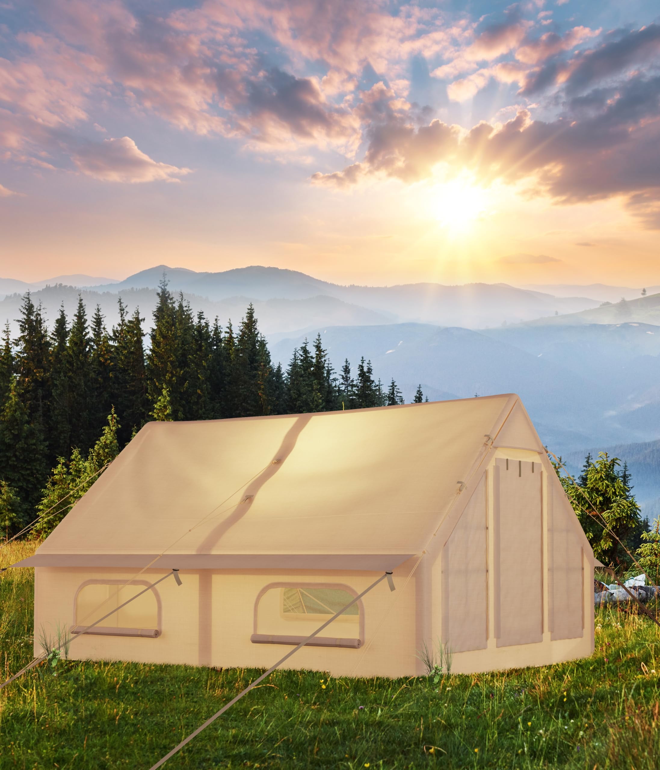 Towallmark 6-8 Person Inflatable Camping Tent, Large Inflatable Tent ...