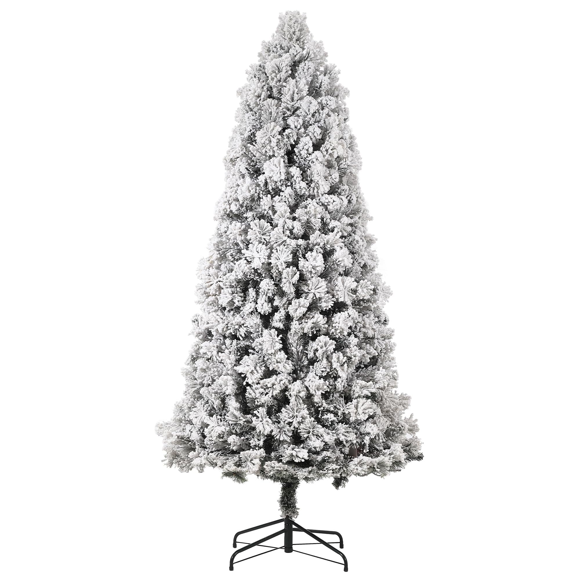 Towallmark 6 Ft Snow Flocked Artificial Christmas Tree, Pre-Lit Hinged ...