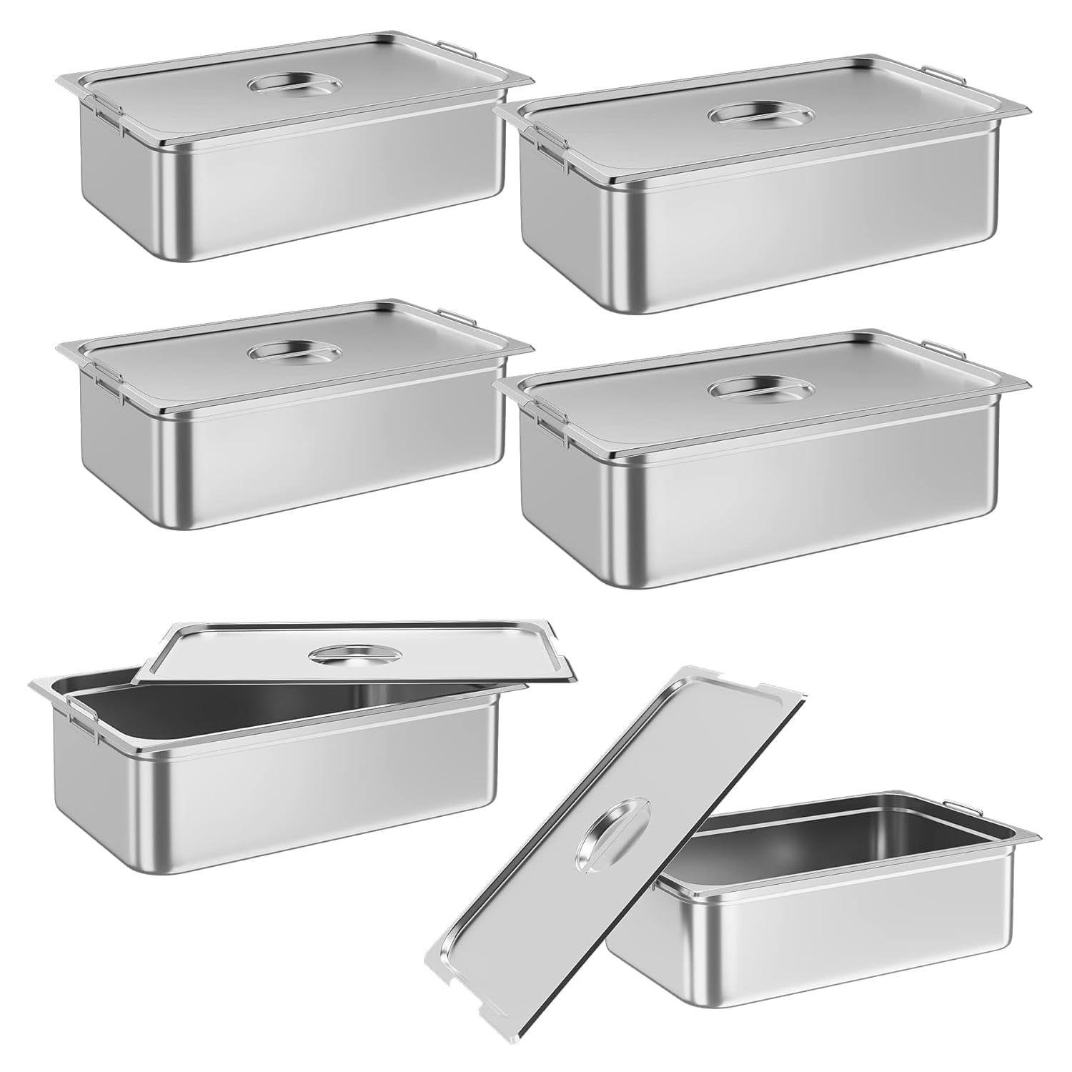 Towallmark 6 Pack Full Size Hotel Pan, Commercial Catering Hotel Pan ...