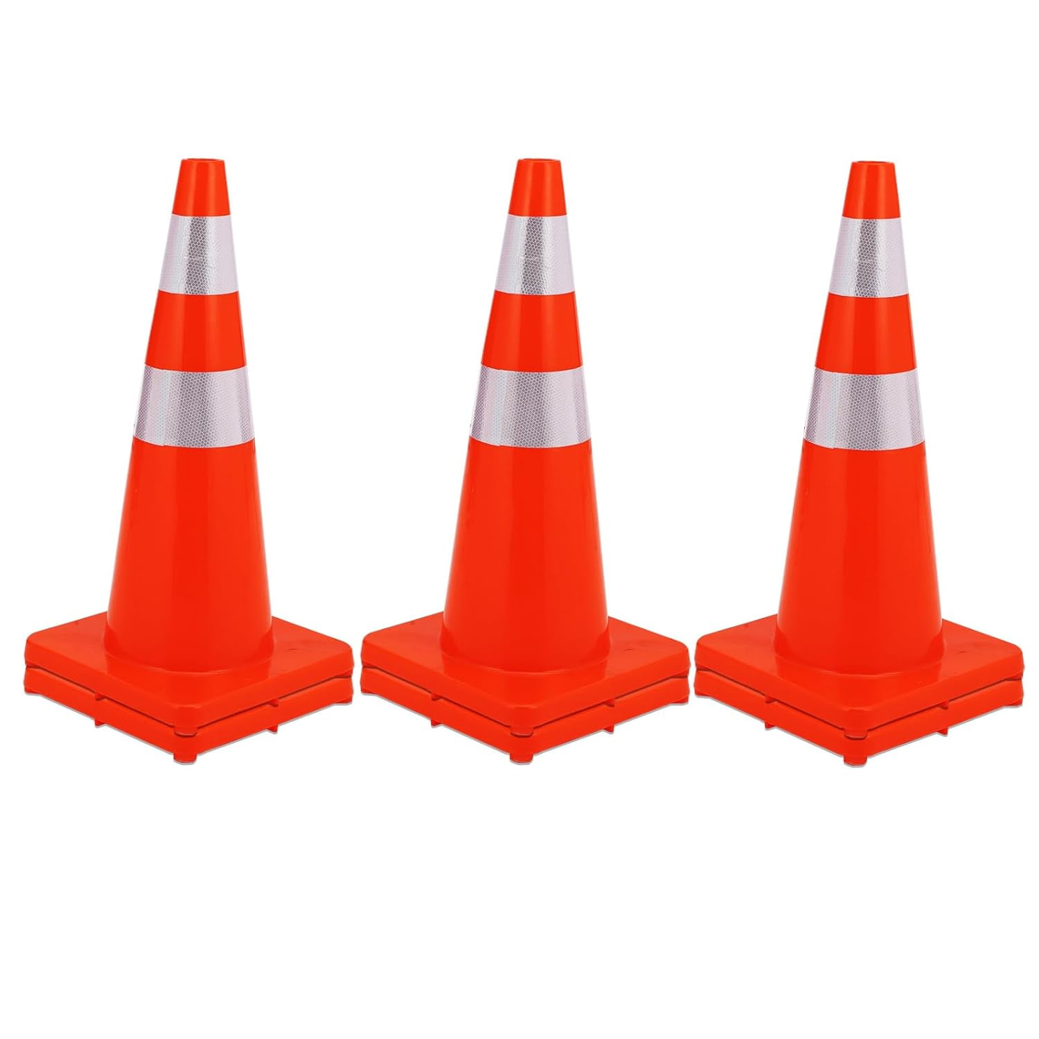 Towallmark 6 Pack Traffic Cones 28 inch, Safety Cones, PVC Orange Cones ...