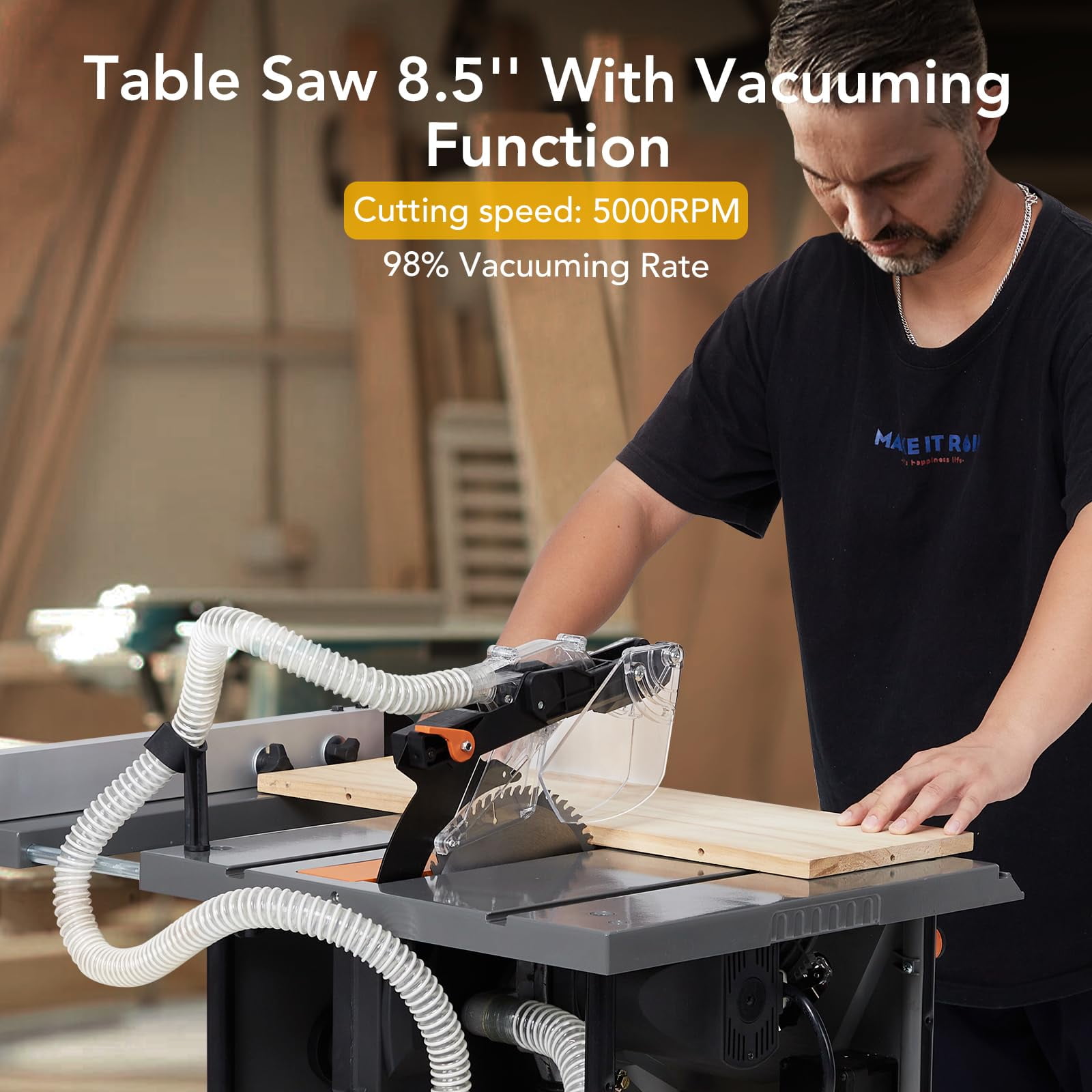 Towallmark 8.5-Inch Portable Table Saw – 15 Amp, 5000 RPM Compact ...