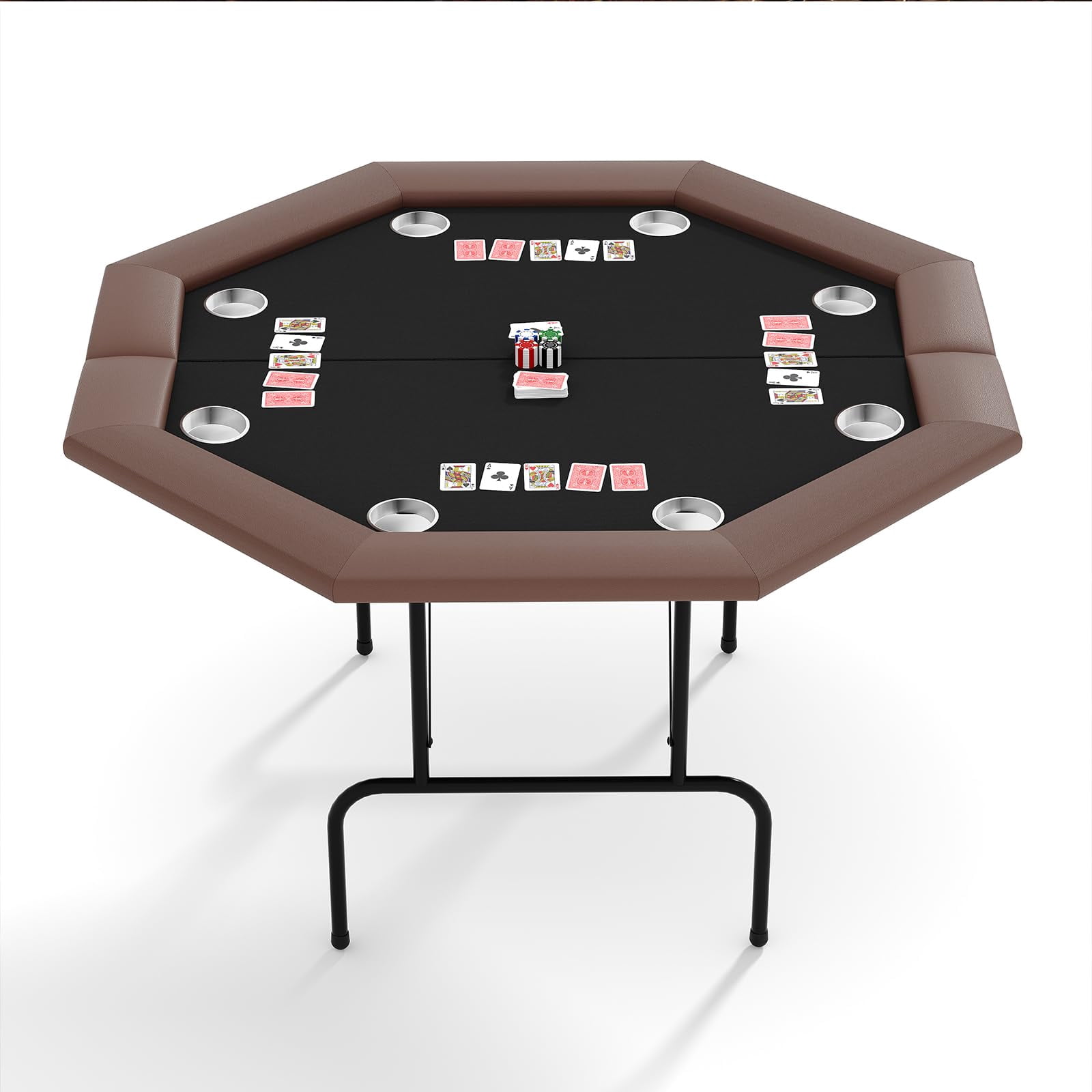 Towallmark 8 Players Game Poker Table Foldable, Casino Leisure Top ...