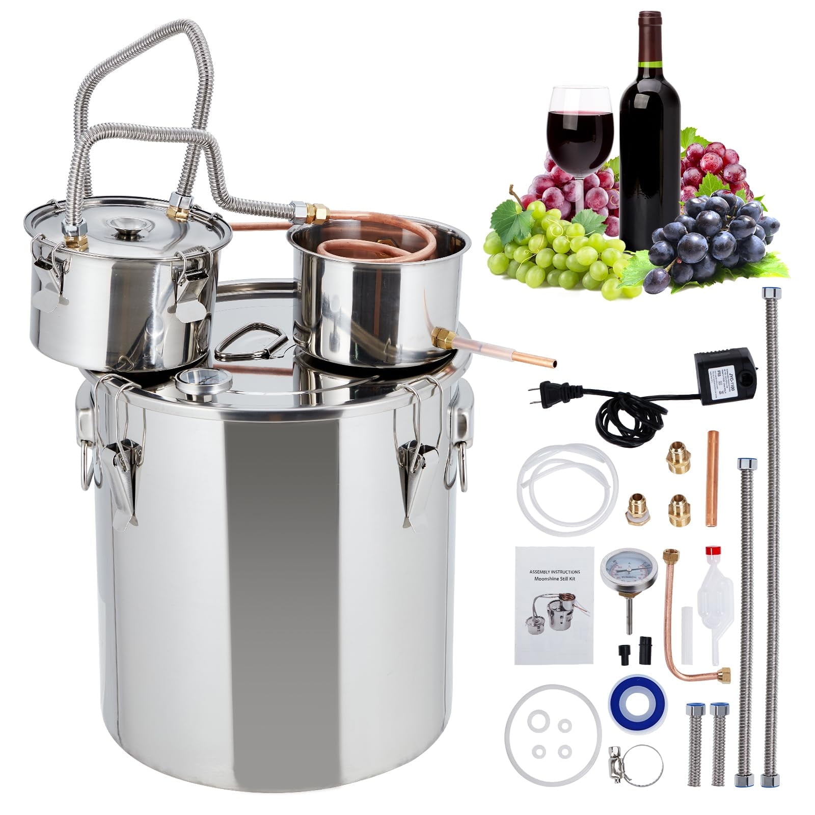 Towallmark Beer Fermenter 13 Gallon/60 Liter, Stainless Steel Bucket ...