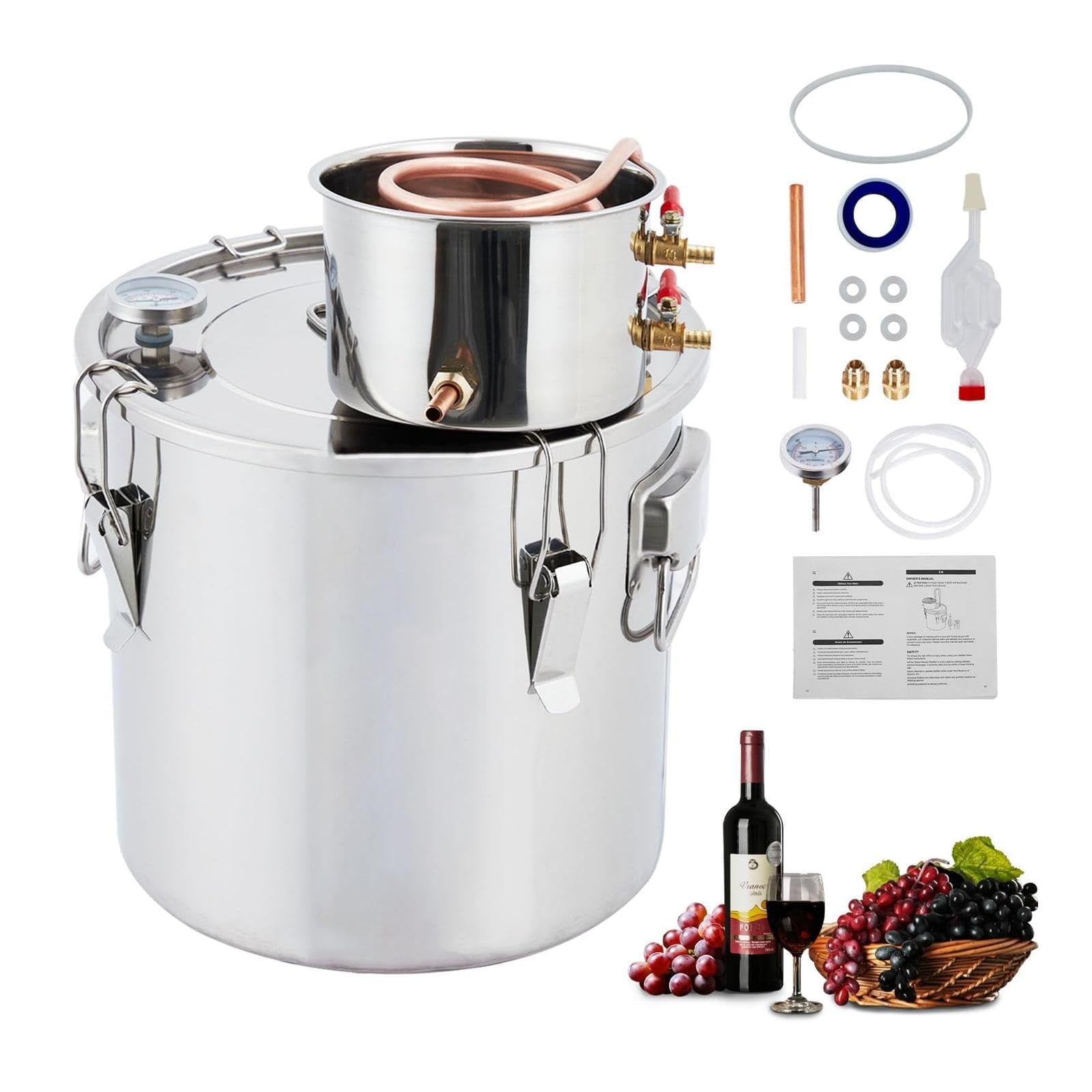 Towallmark Beer Fermenter 5 Gallon/23 Liter, Stainless Steel Bucket ...