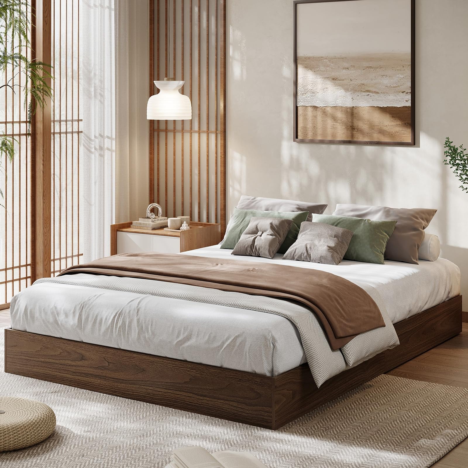 Towallmark California King Bed Frame, Wood Platform Bed Frame, Wooden ...