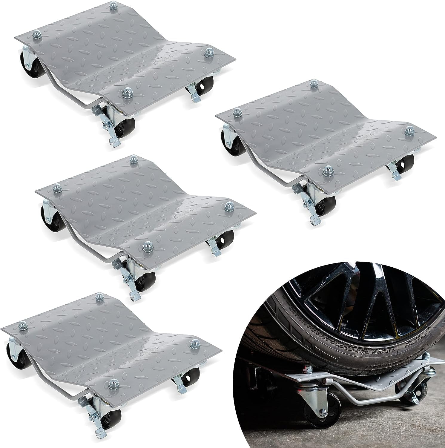Towallmark, Silver 6000 lbs Max Weight 19" x 15" x 7" Heavy Duty Tire ...