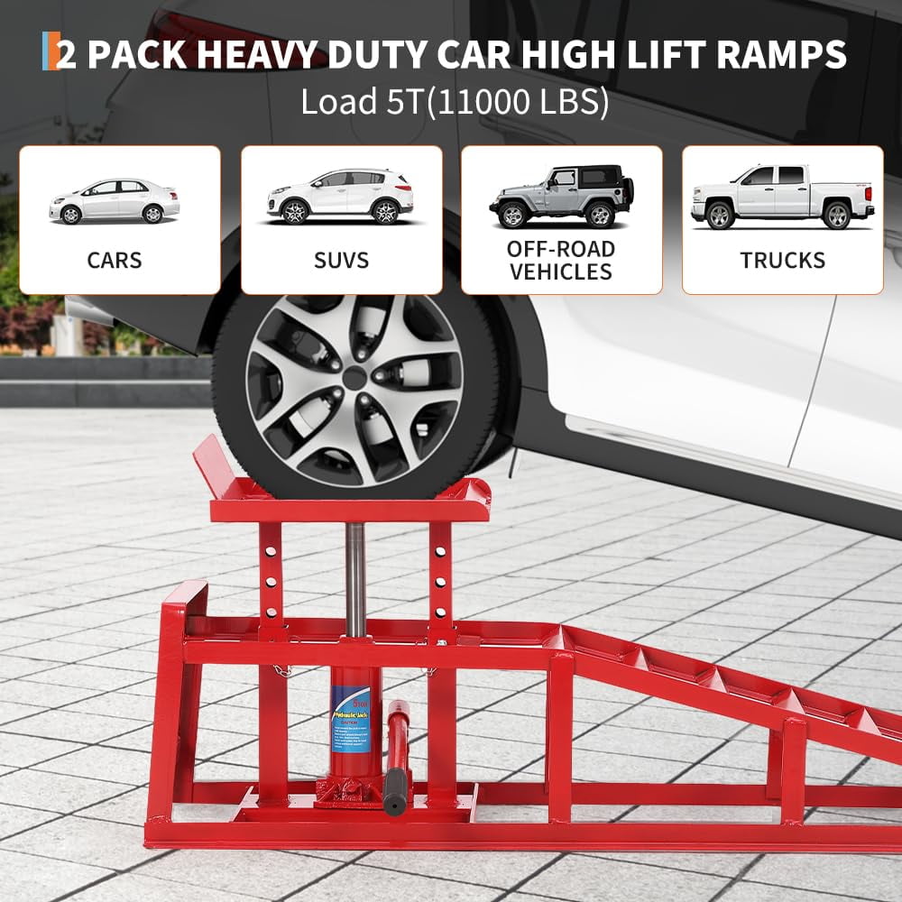 Towallmark Car Truck Service Ramps,Portable Car Ramps for Oil Changes,2 ...