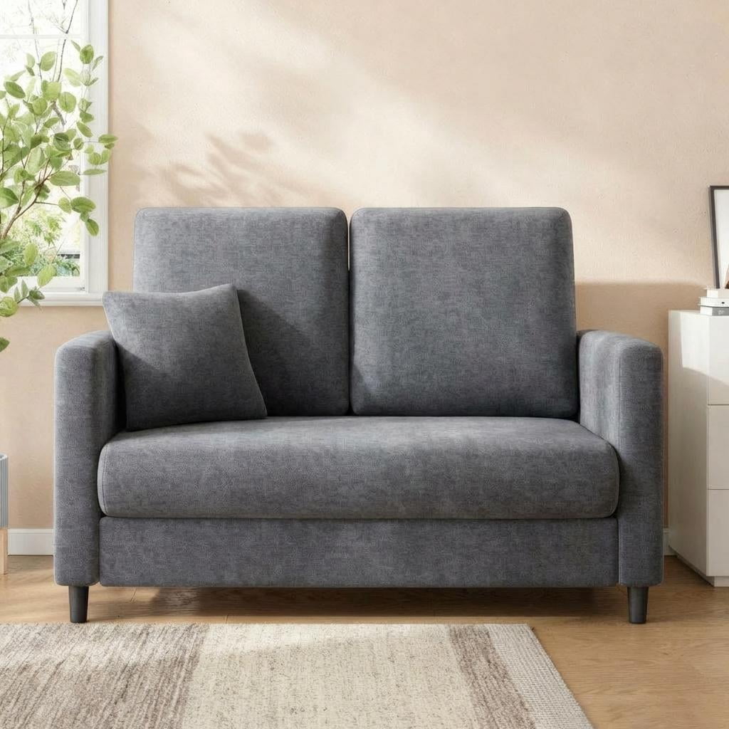 Towallmark Compact Loveseat Sofa, Semi-Compressed Design for Small ...