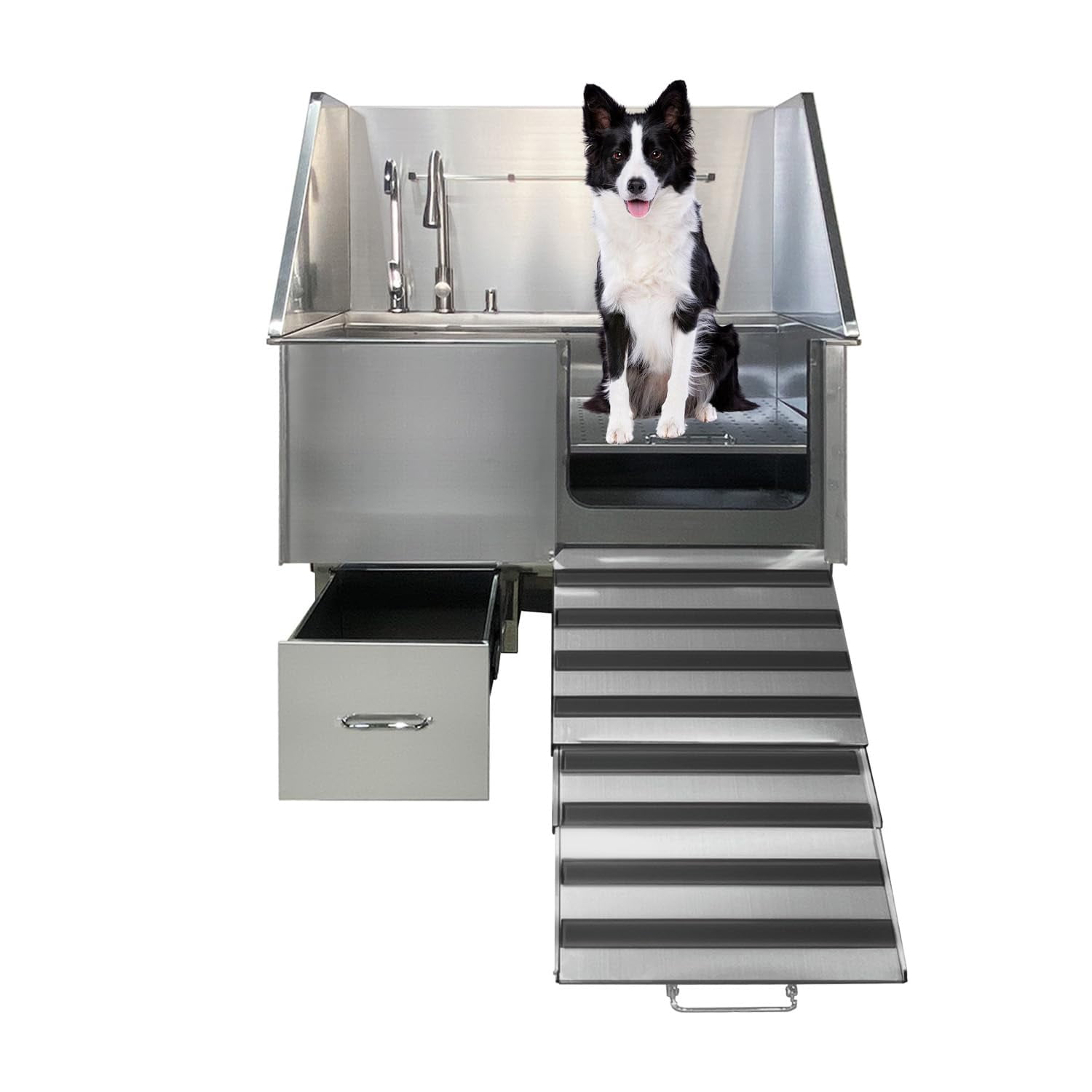 "Towallmark 50""L Pet Dog Grooming Tub, Bathing System with Accessories ...